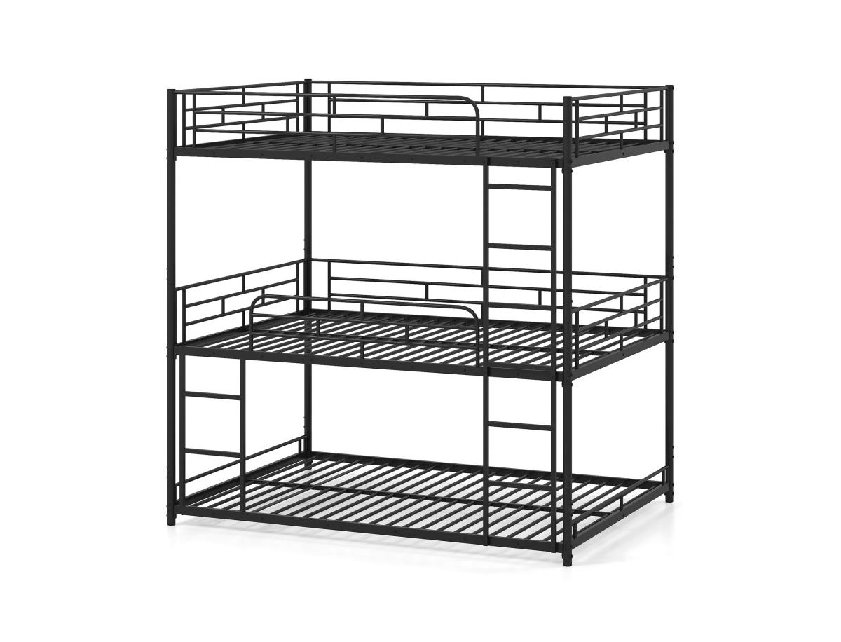 Click here for Slickblue Triple Metal Bunk Bed with Dual Ladders... prices