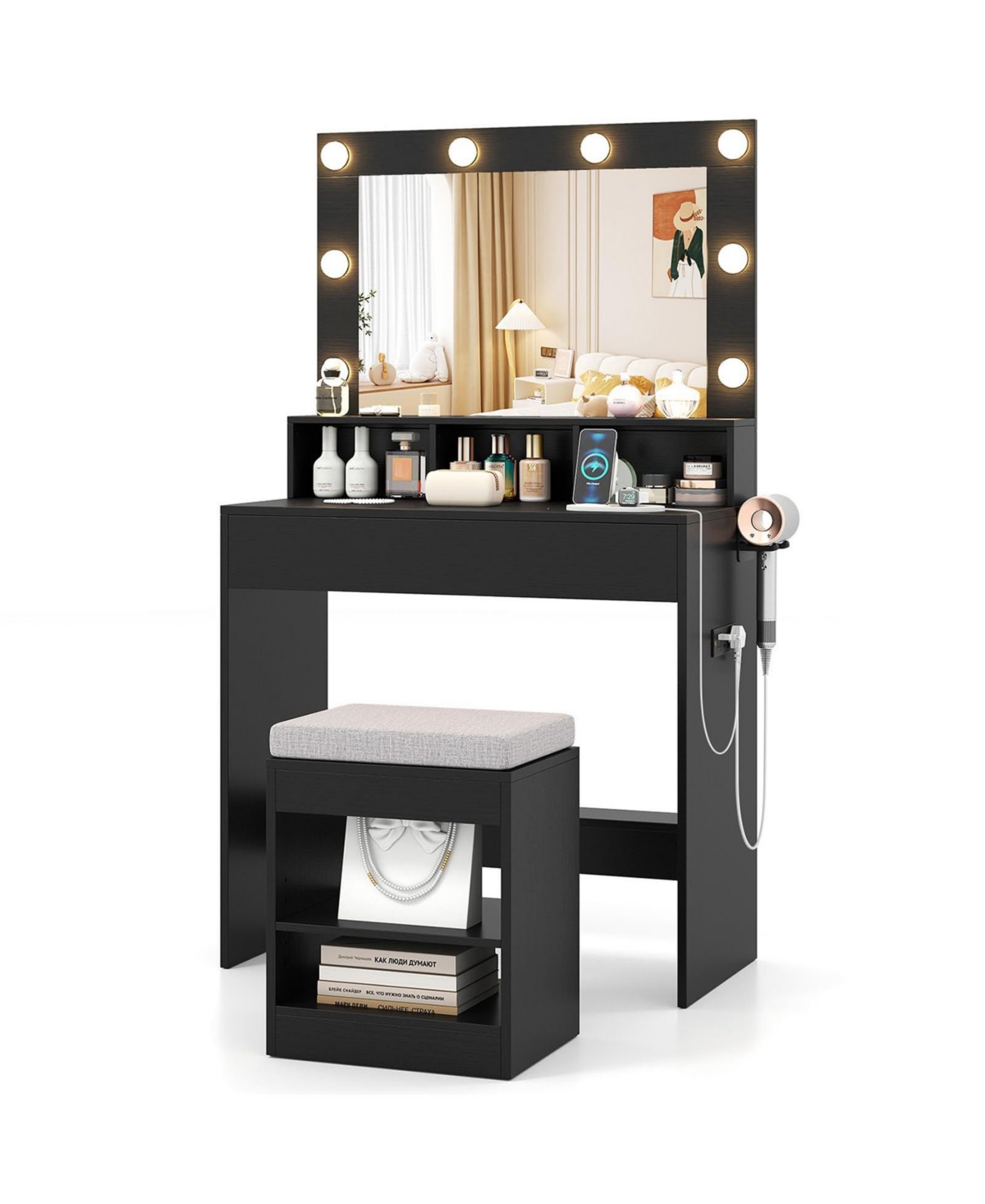 Click here for Volenca 31.5" Vanity Desk with Lighted Mirror... prices