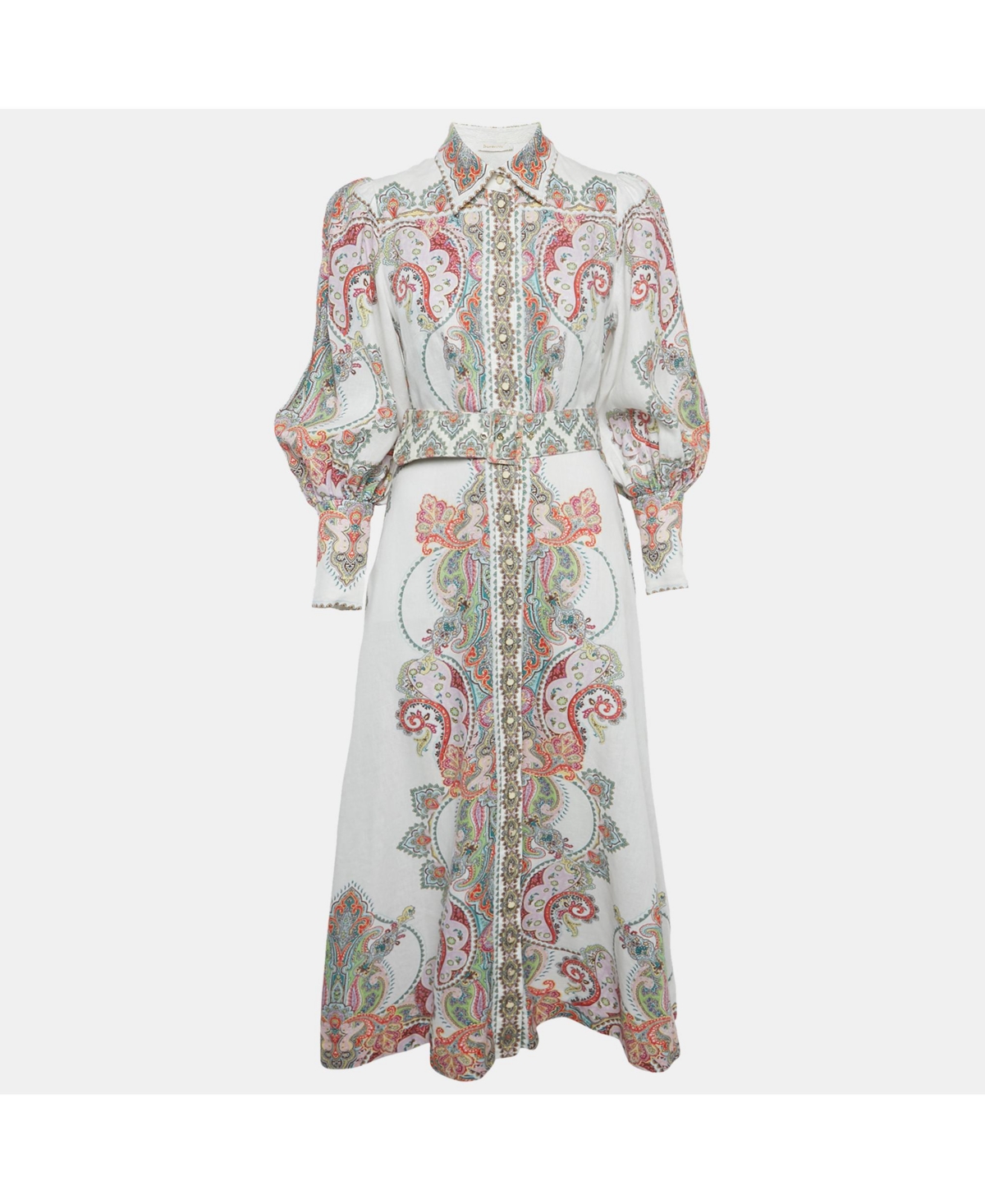 Click here for Pre-Owned Zimmermann Womens White Paisley Print Li... prices