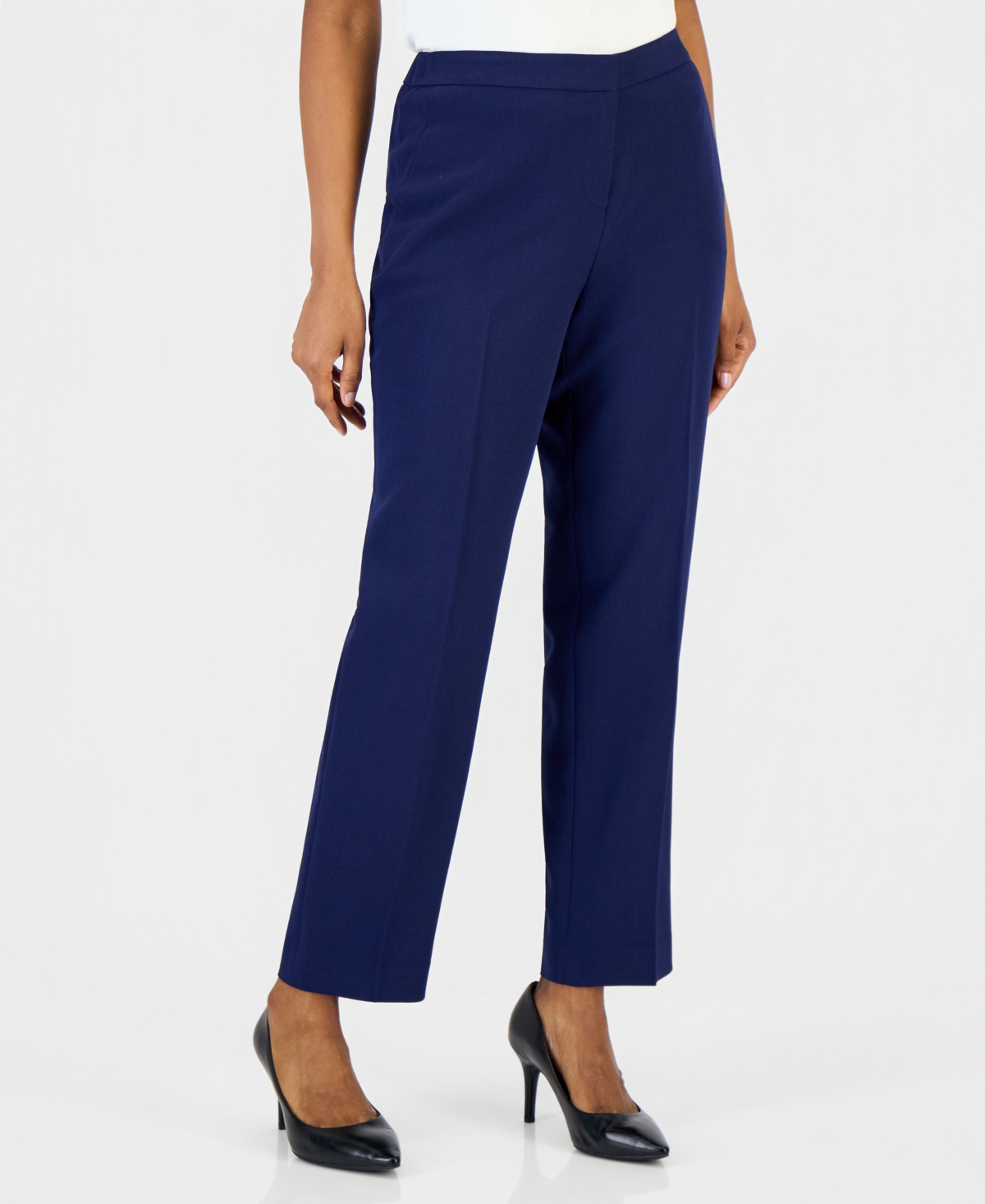 Click here for Kasper Womens Elastic Waist Slim-Fit Ankle Pant -... prices