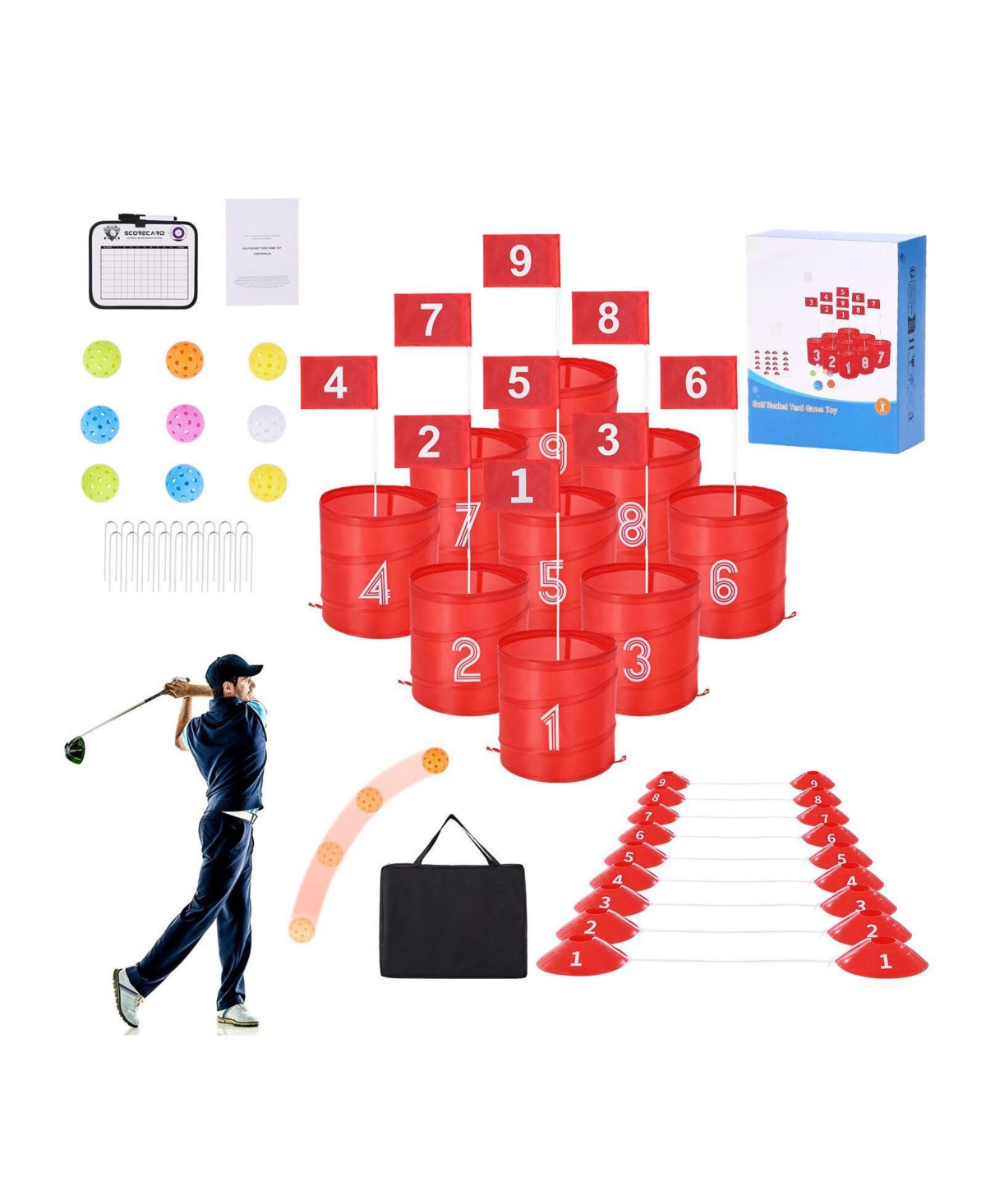 Click here for Sugift 9-Hole Backyard Golf Set - Portable Practic... prices