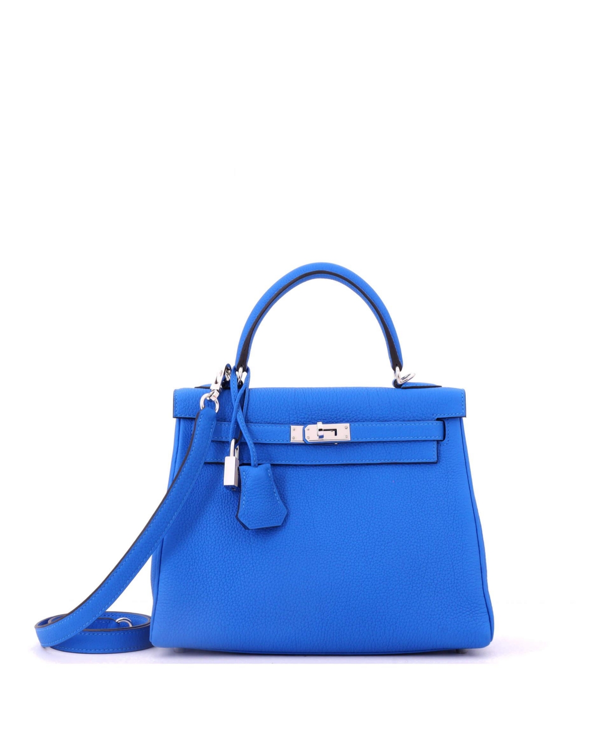 Click here for Pre-Owned HERMES Kelly 25 Handbag Blue Togo with P... prices