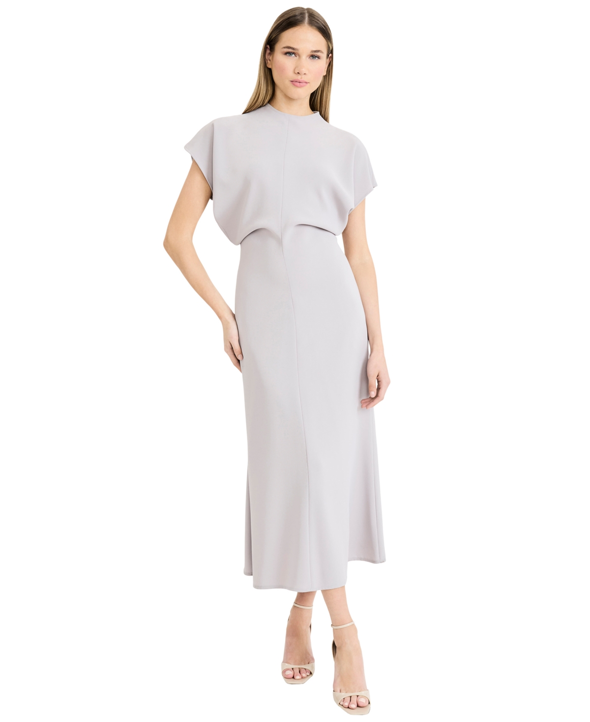 Click here for Luxely Womens Draped Dolman-Sleeve Midi Dress - Do... prices