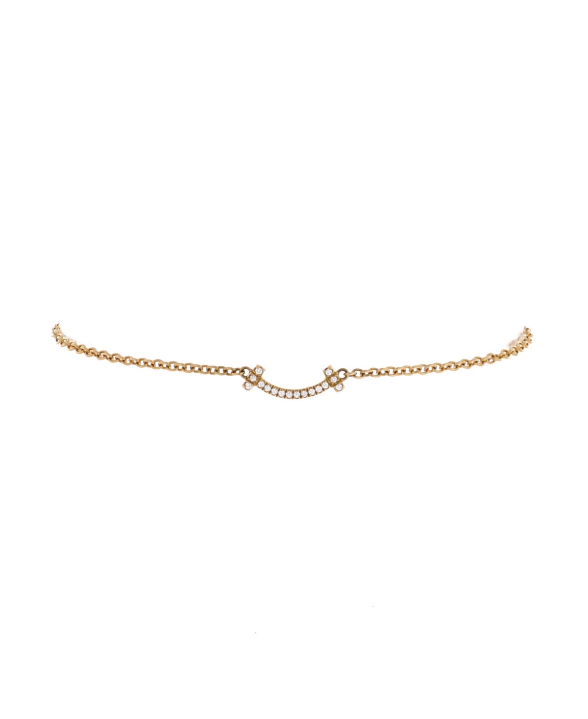 Click here for Pre-Owned Tiffany & Co T Smile Chain Bracelet - 18... prices