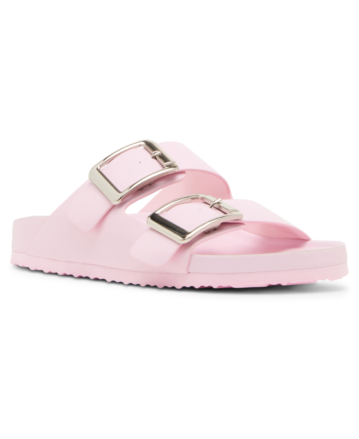 Click here for Madden Girl Bodie Buckle Footbed Slide Sandals - P... prices