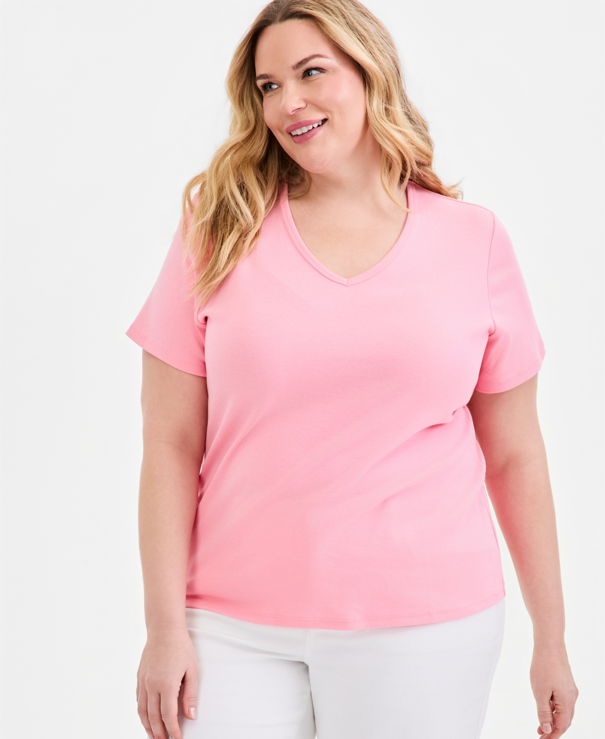 Click here for Style & Co Plus Size Short-Sleeve V-Neck Top  Excl... prices