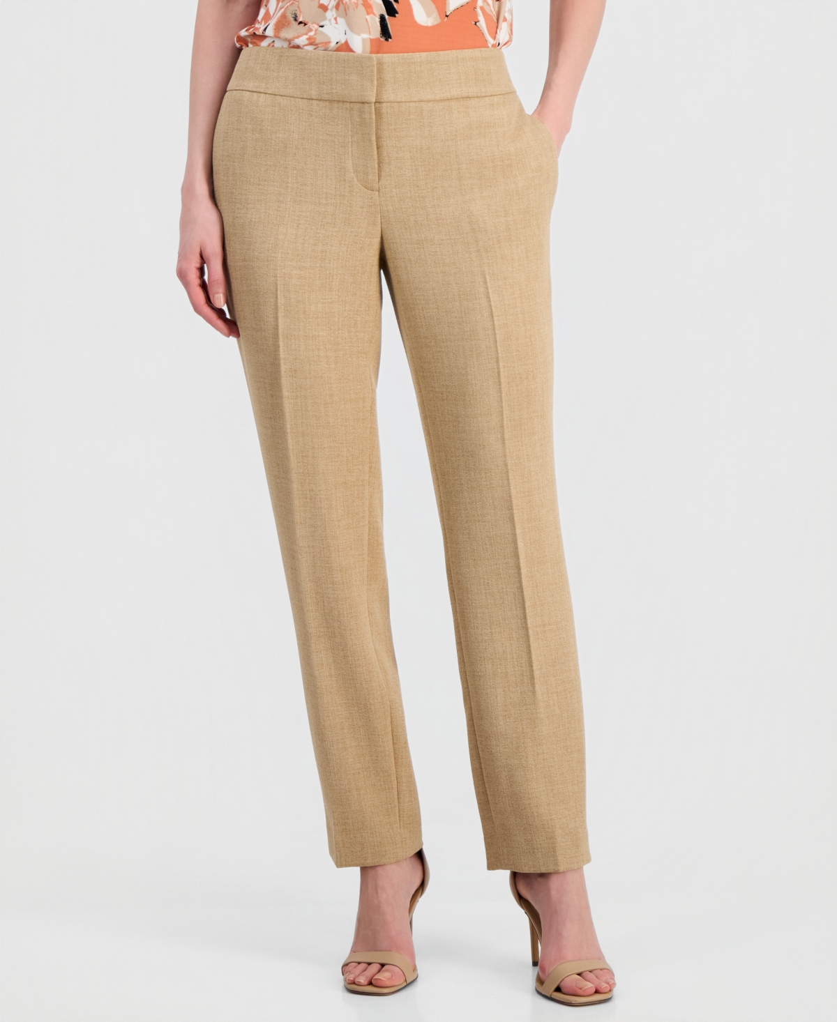 Click here for Kasper Womens Clean-Waist Straight-Leg Pants - Ses... prices