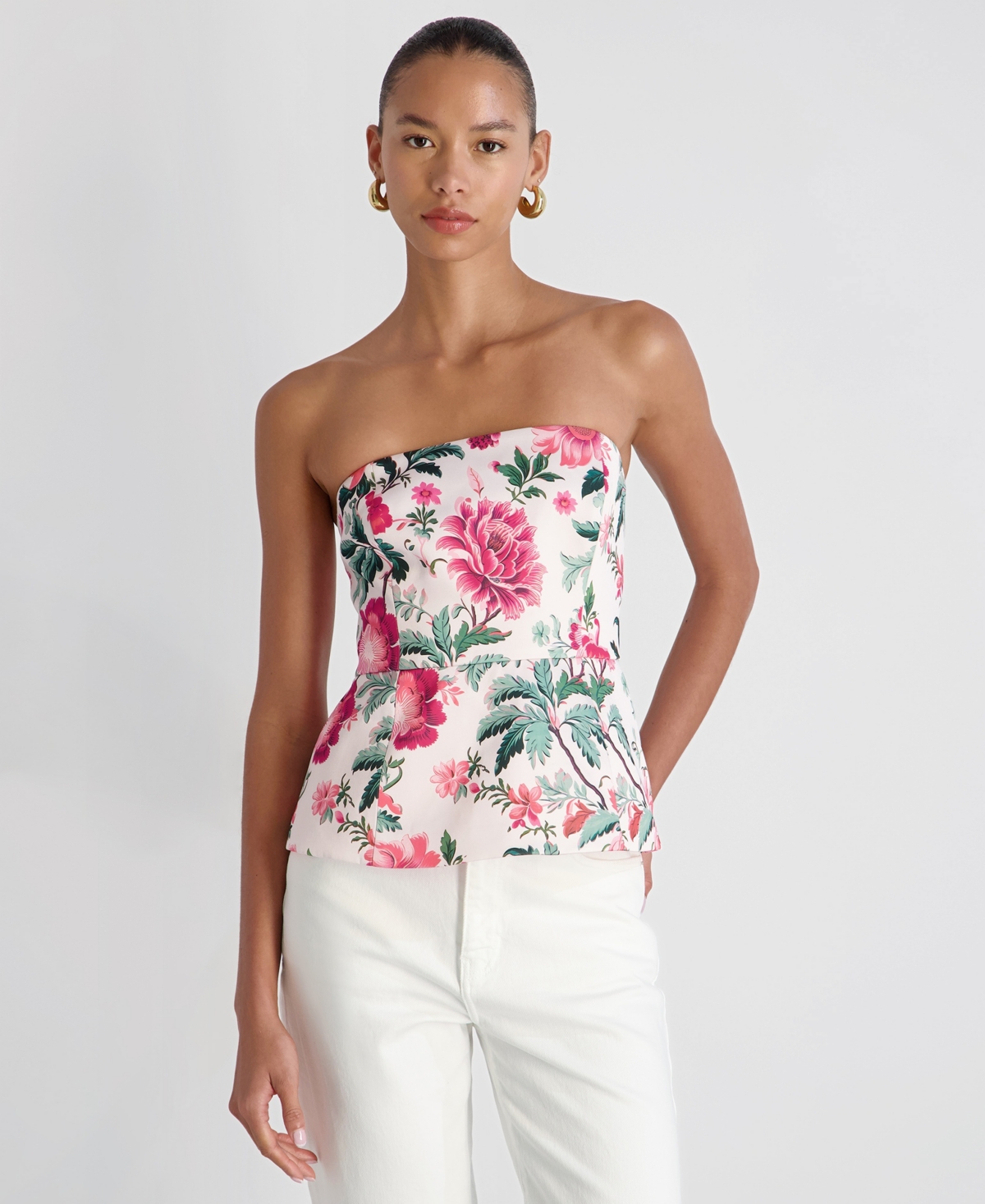 Click here for French Connection Womens Cooper Linen Strapless Ov... prices