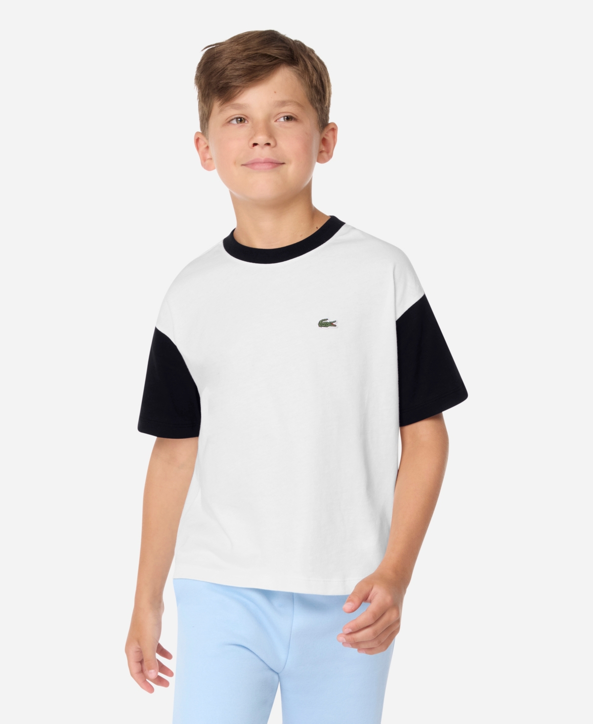 Click here for Lacoste Boys 10-16 Crewneck T-Shirt - White prices