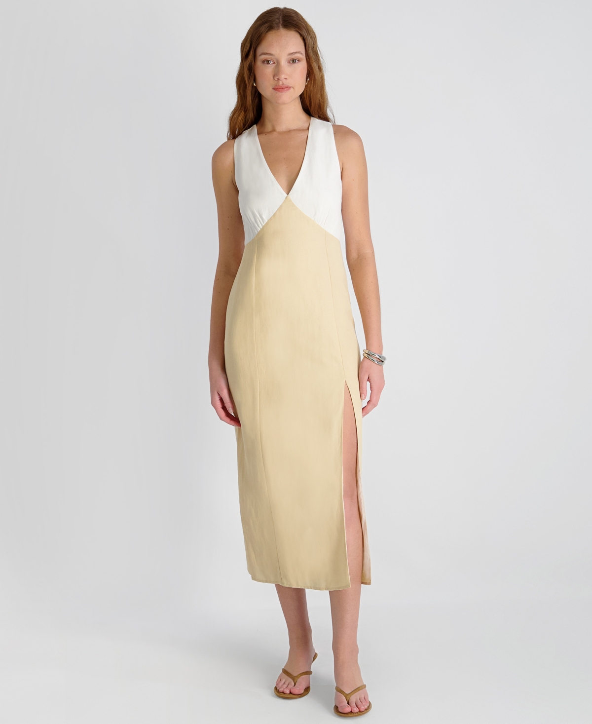 Click here for French Connection Womens Cooper Linen Contrast V-N... prices