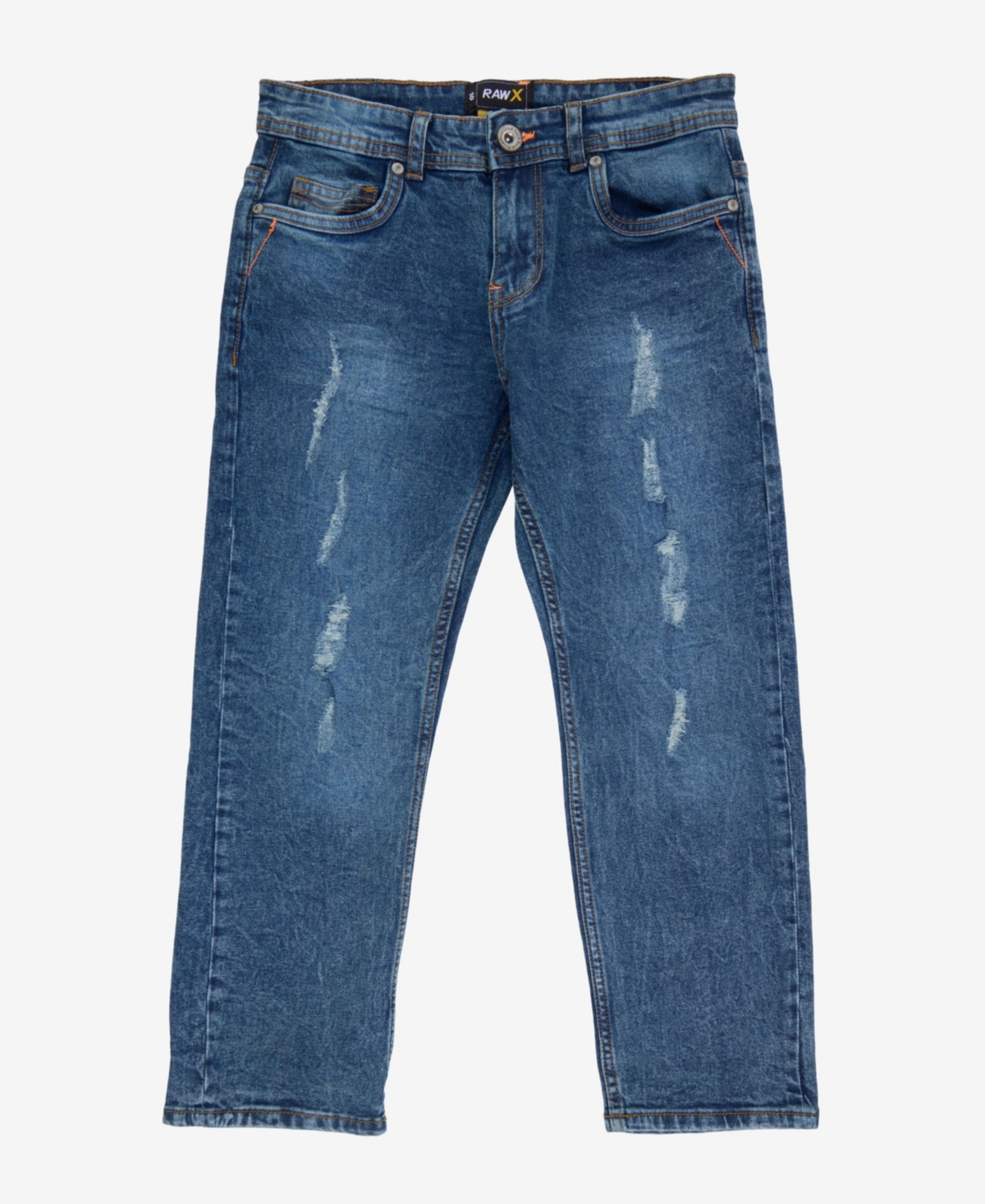 Click here for Raw X Big Boys Distressed Neon Stitch Jeans - Blue prices