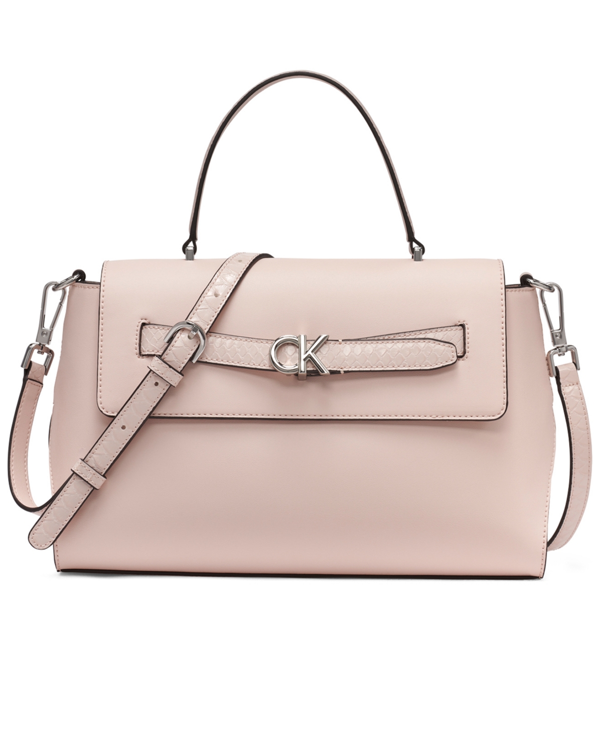 Click here for Calvin Klein Annalise Small Satchel Bag - Petal prices
