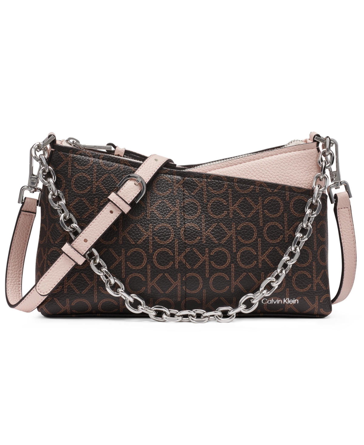 Click here for Calvin Klein Zoe Chain Mini Crossbody Bag - Brown... prices