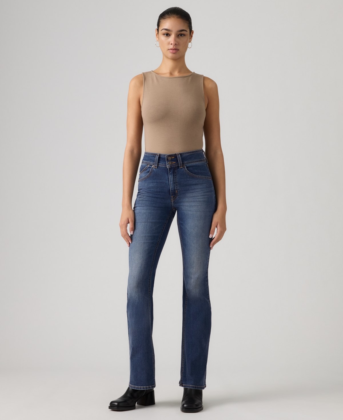 Click here for Levis Womens 726 High Rise Slim Fit Flare Jeans -... prices