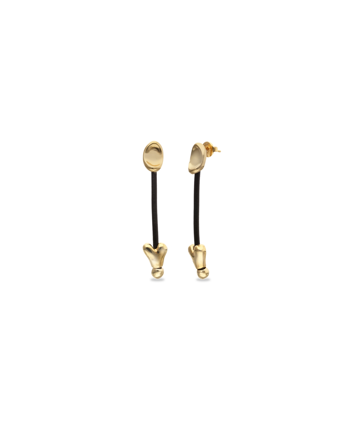 Click here for Unode50 Leather And 18K Gold Plated Long Earrings... prices
