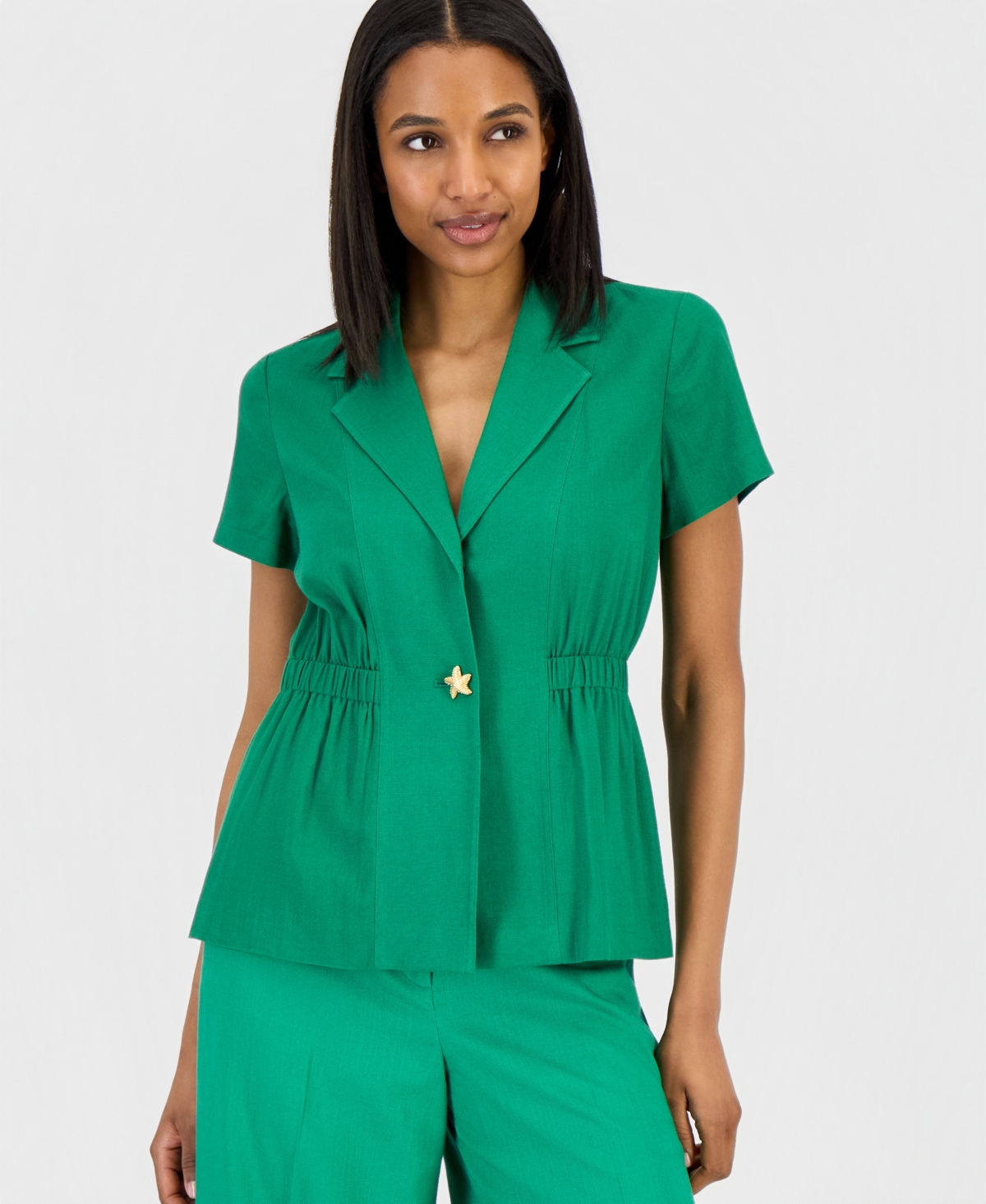 Click here for Tahari Asl Petite One-Button Regular Fit Top - Par... prices