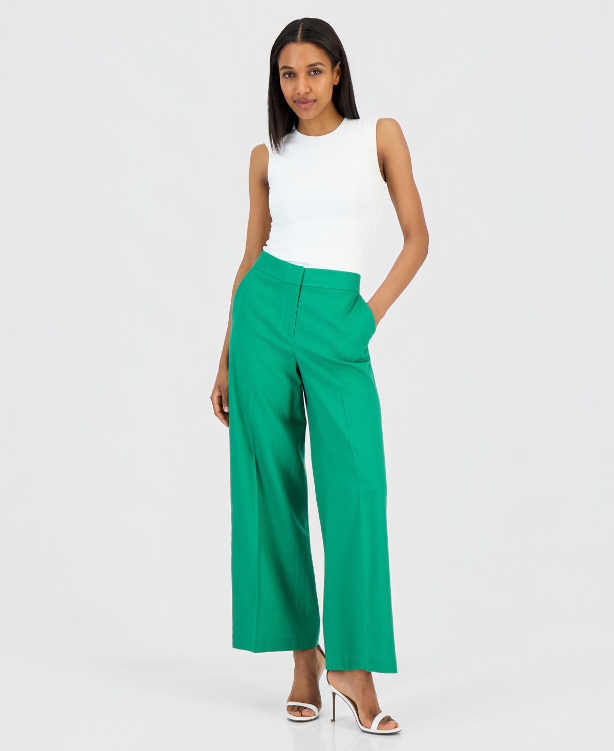 Click here for Tahari Asl Womens High Rise Wide-Leg Pants - Parak... prices