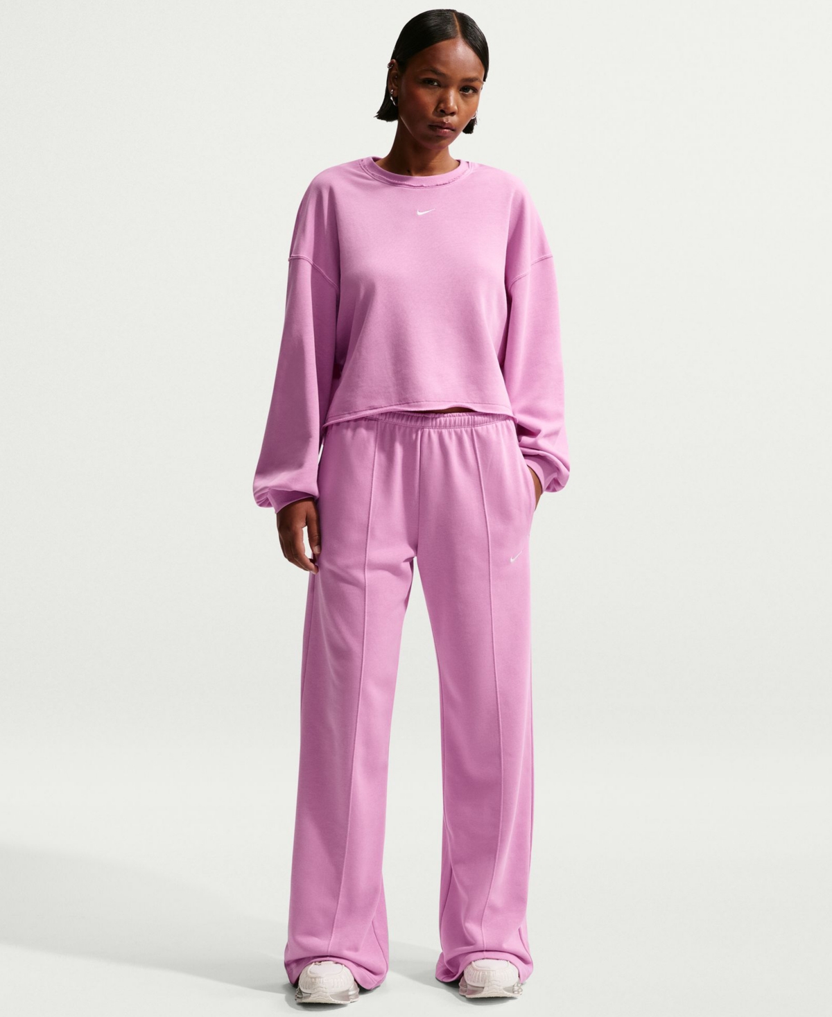 Click here for Nike Womens Mid-Rise Open-Hem Pants - Light Magent... prices