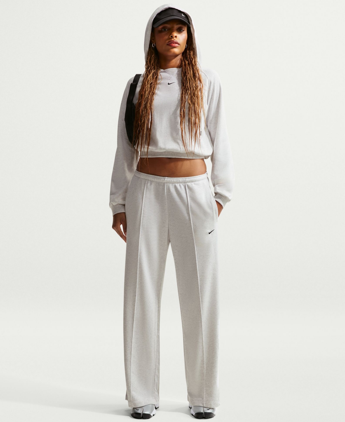 Click here for Nike Womens Mid-Rise Open-Hem Pants - Birch Heathe... prices