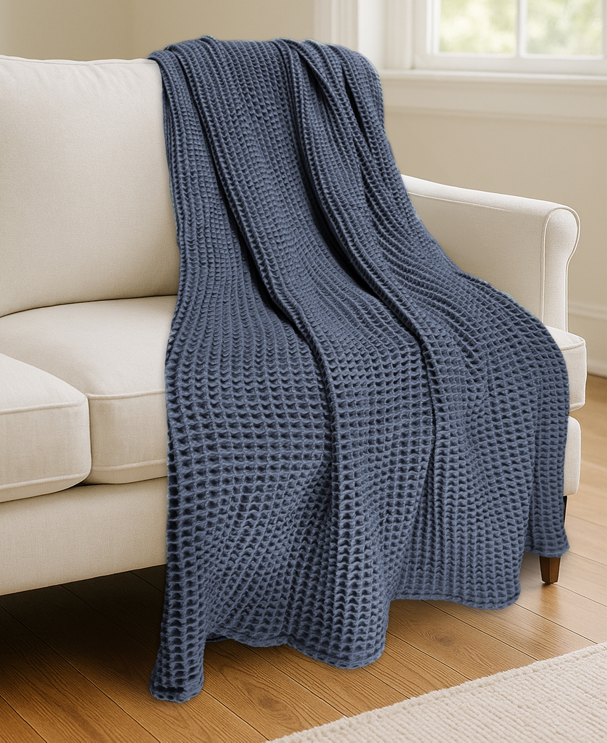 Click here for Levtex Home Waffle Textured Throw  50 x 60 - Navy prices