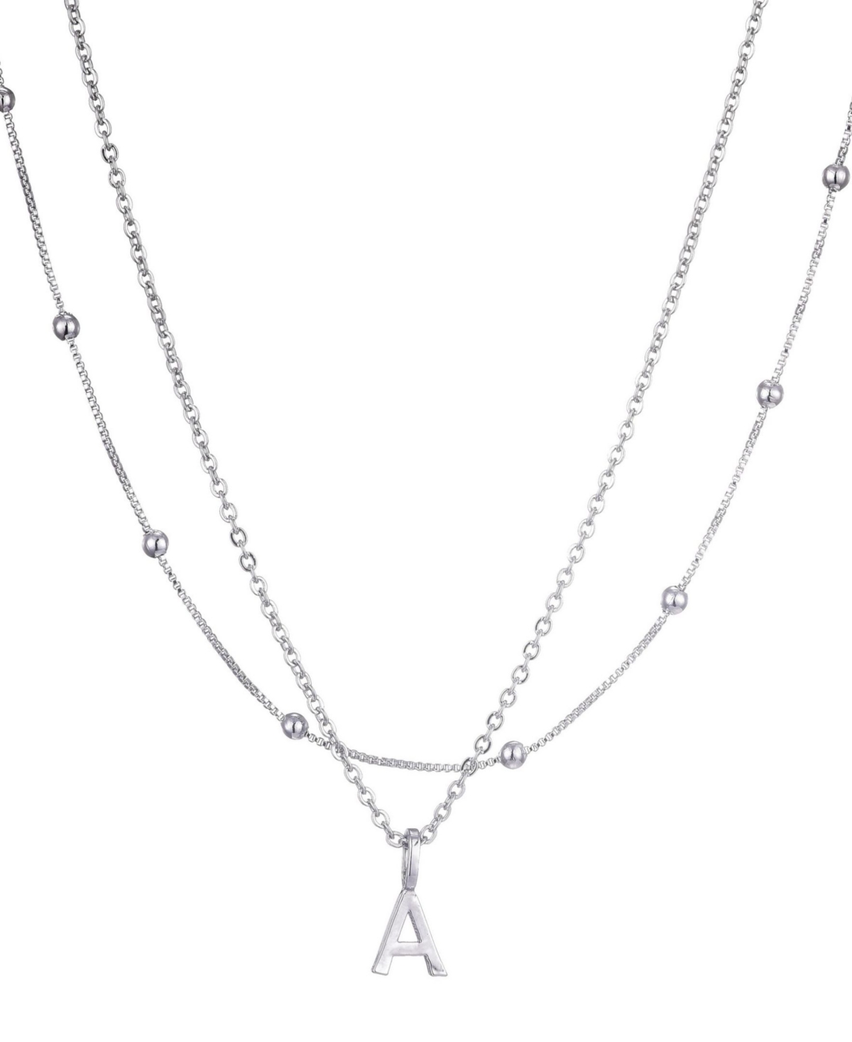 Click here for Adornia Silver Layered Initial Necklace - Silver-a prices