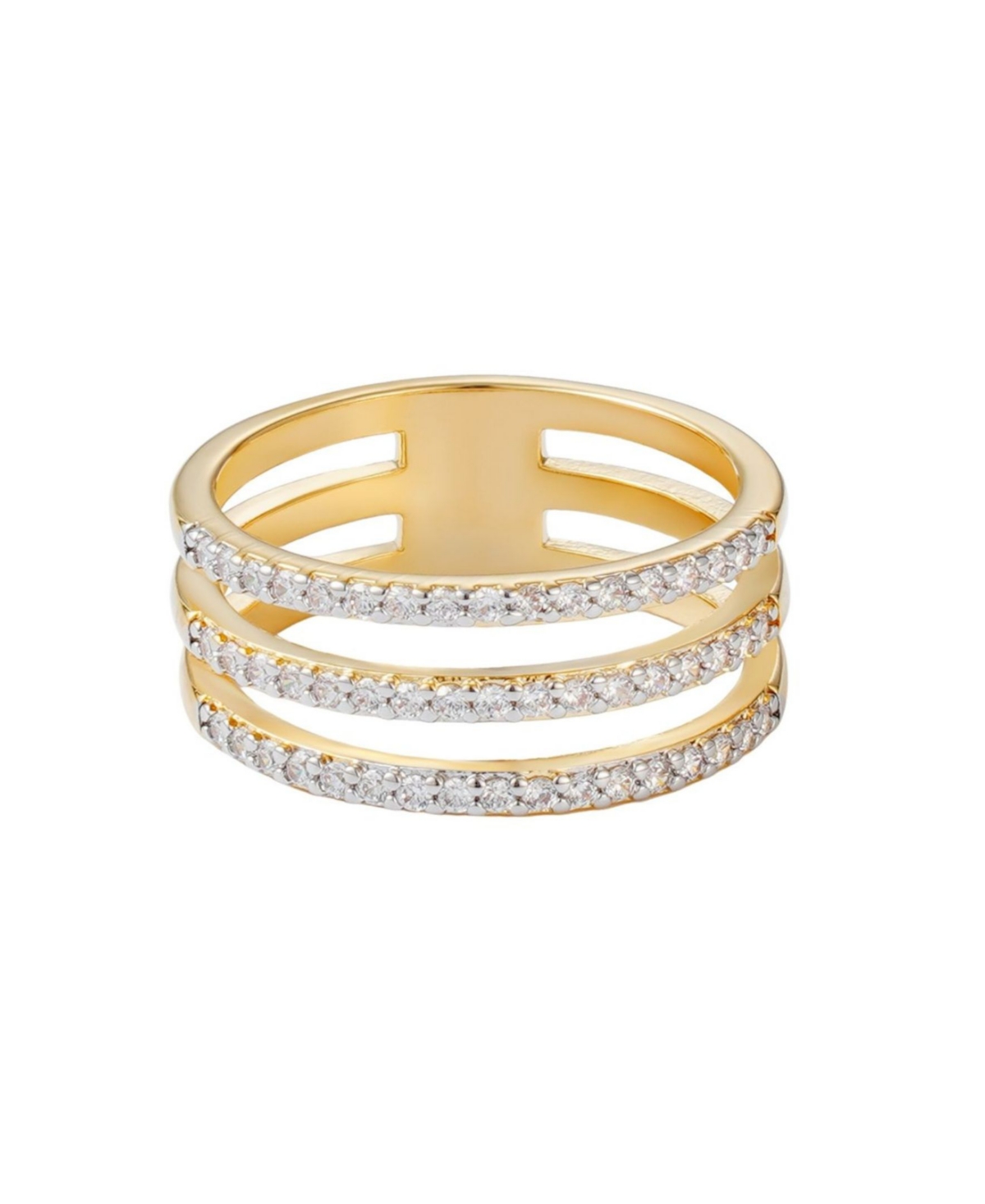 Click here for Adornia Gold Cz Triple Band Ring - Gold prices