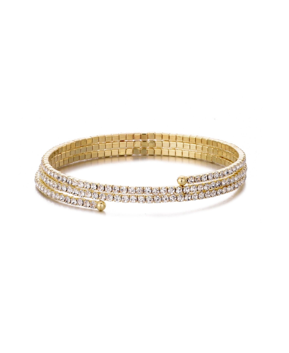 Click here for Adornia Gold Crystal Triple Coil Tennis Stretch Br... prices