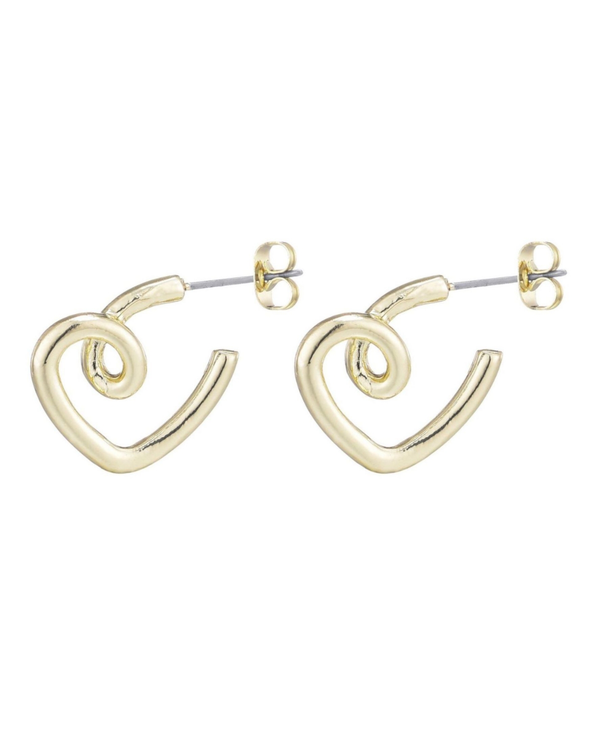 Click here for Adornia Gold Crystal Lined Heart Hoop Earrings - G... prices