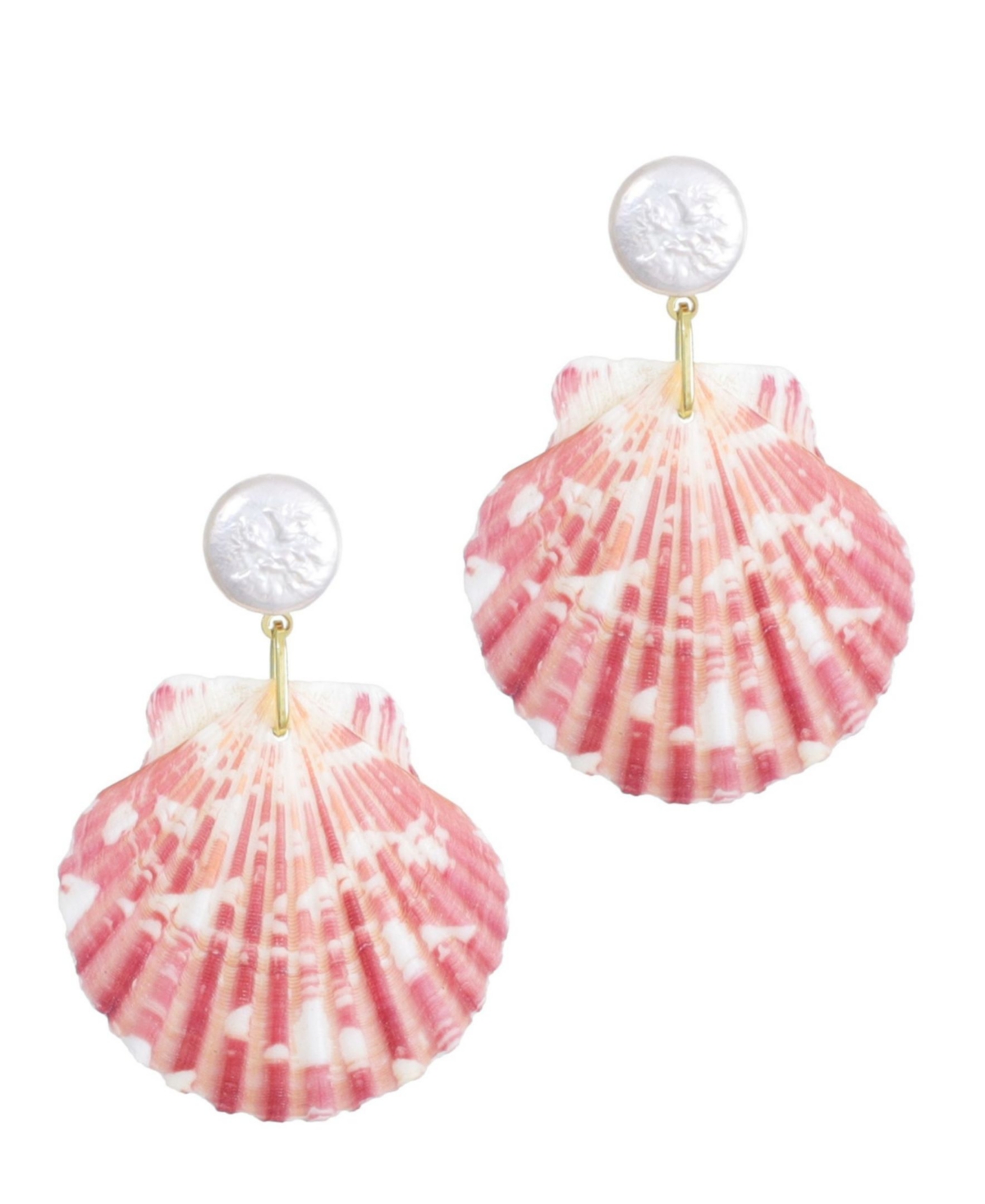 Click here for Adornia Pearl Pink Shell 2-Drop Earrings - Pink prices