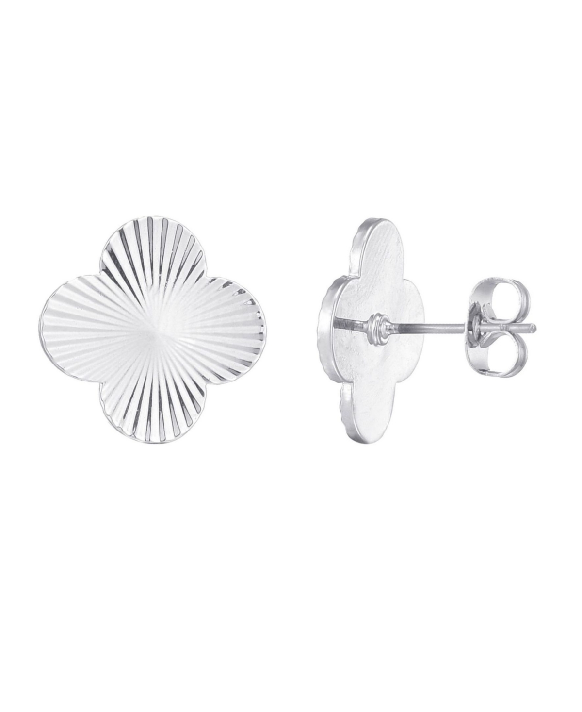 Click here for Adornia Silver Prismatic Clover Stud Earrings - Si... prices