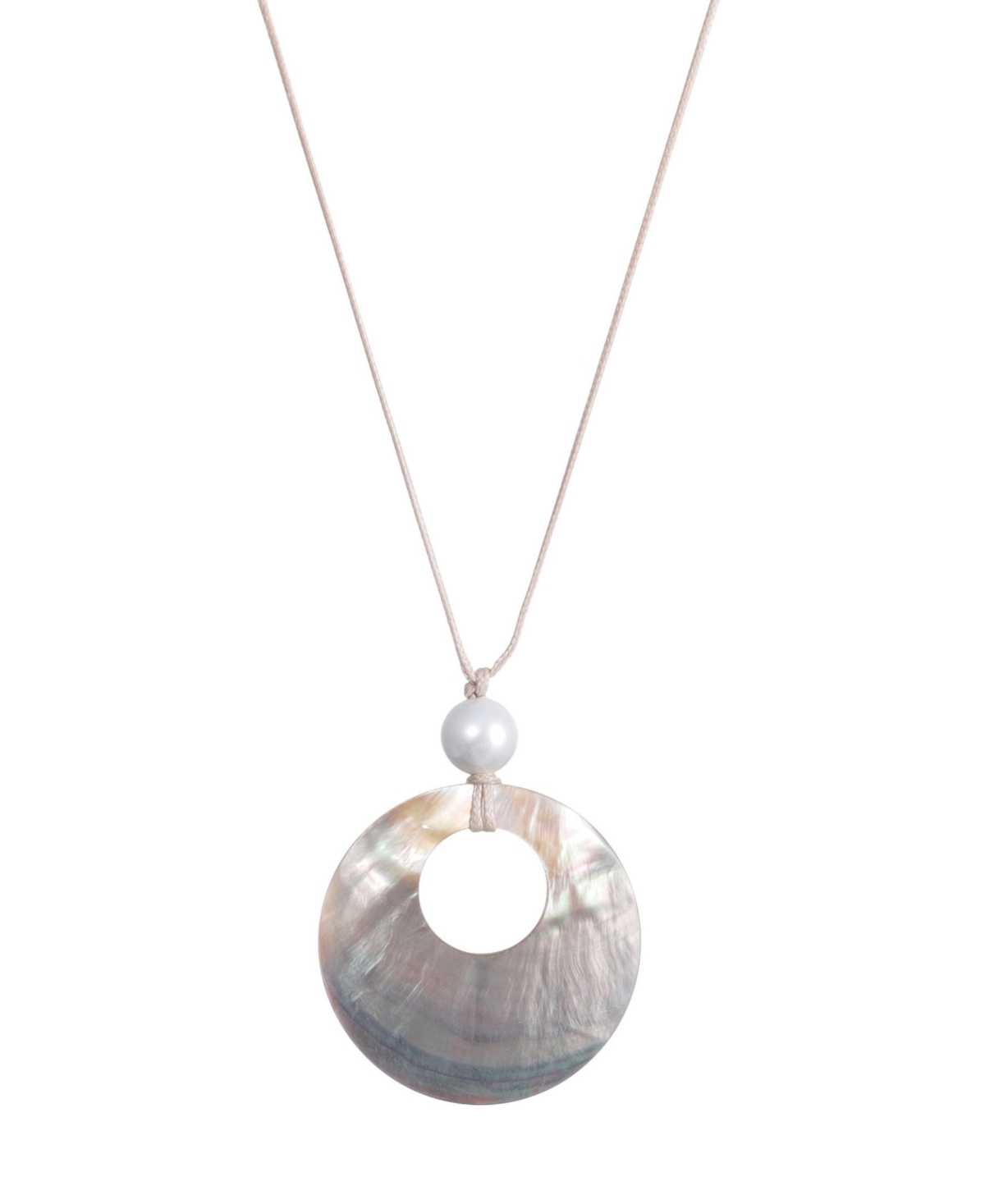 Click here for Adornia Adjustable Leather and Shell Necklace - Wh... prices
