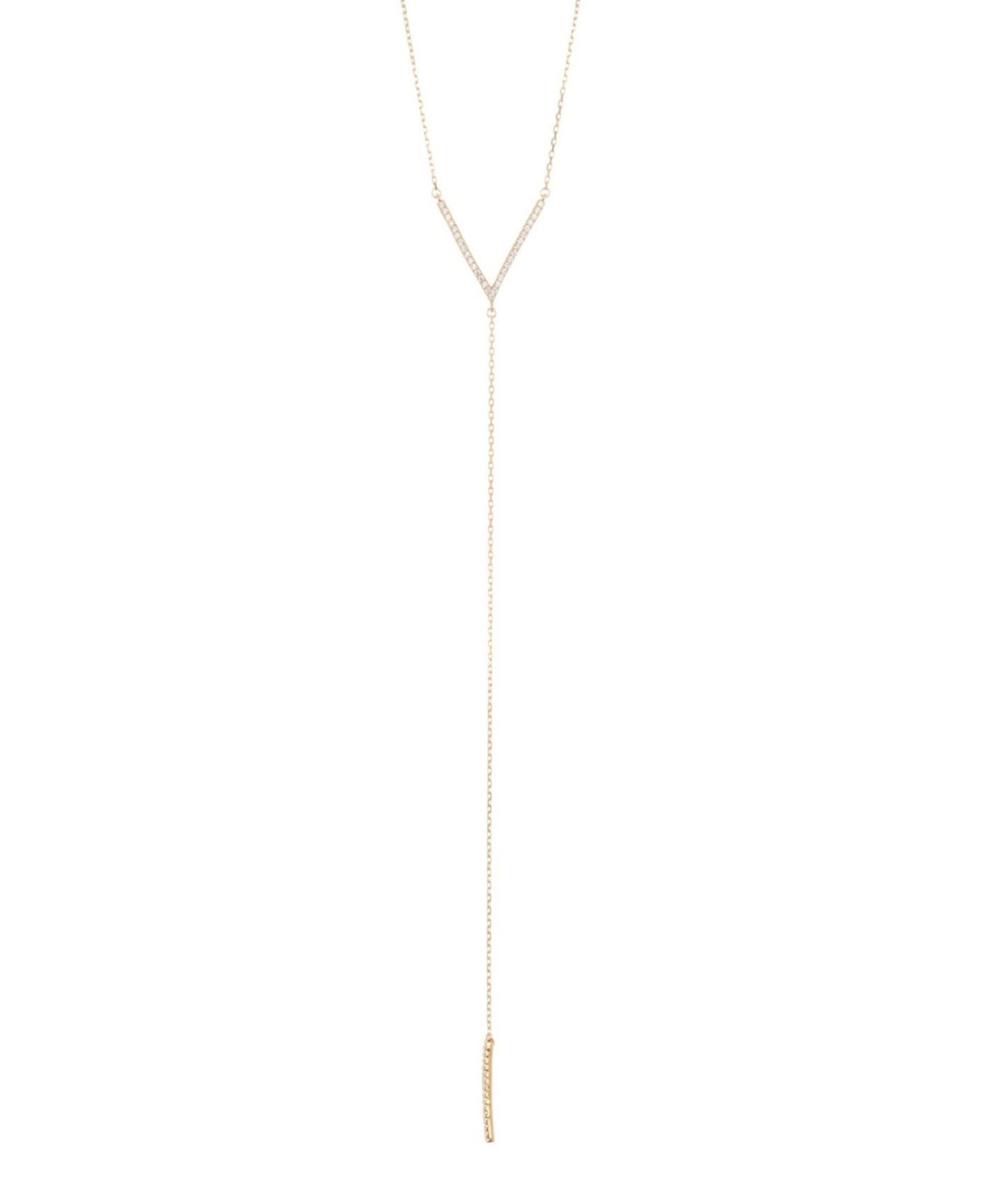 Click here for Adornia Gold Crystal Y Lariat Necklace - Gold prices