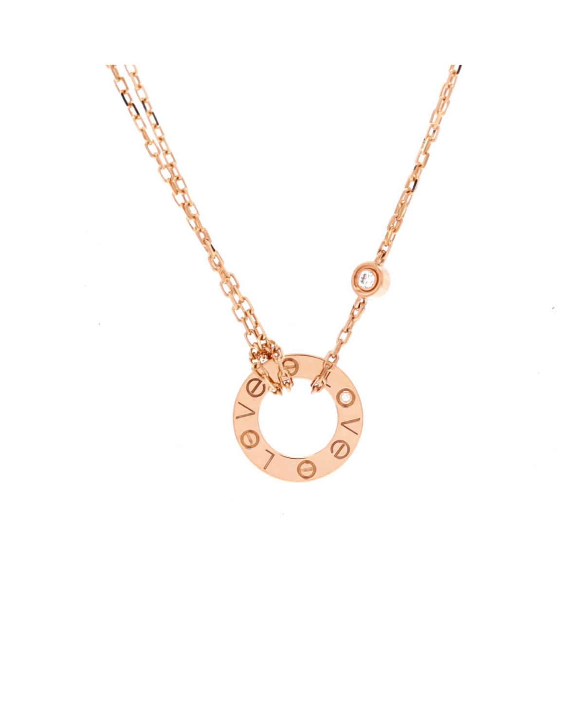 Click here for Pre-Owned Cartier 2 Diamonds Love Pendant Necklace... prices