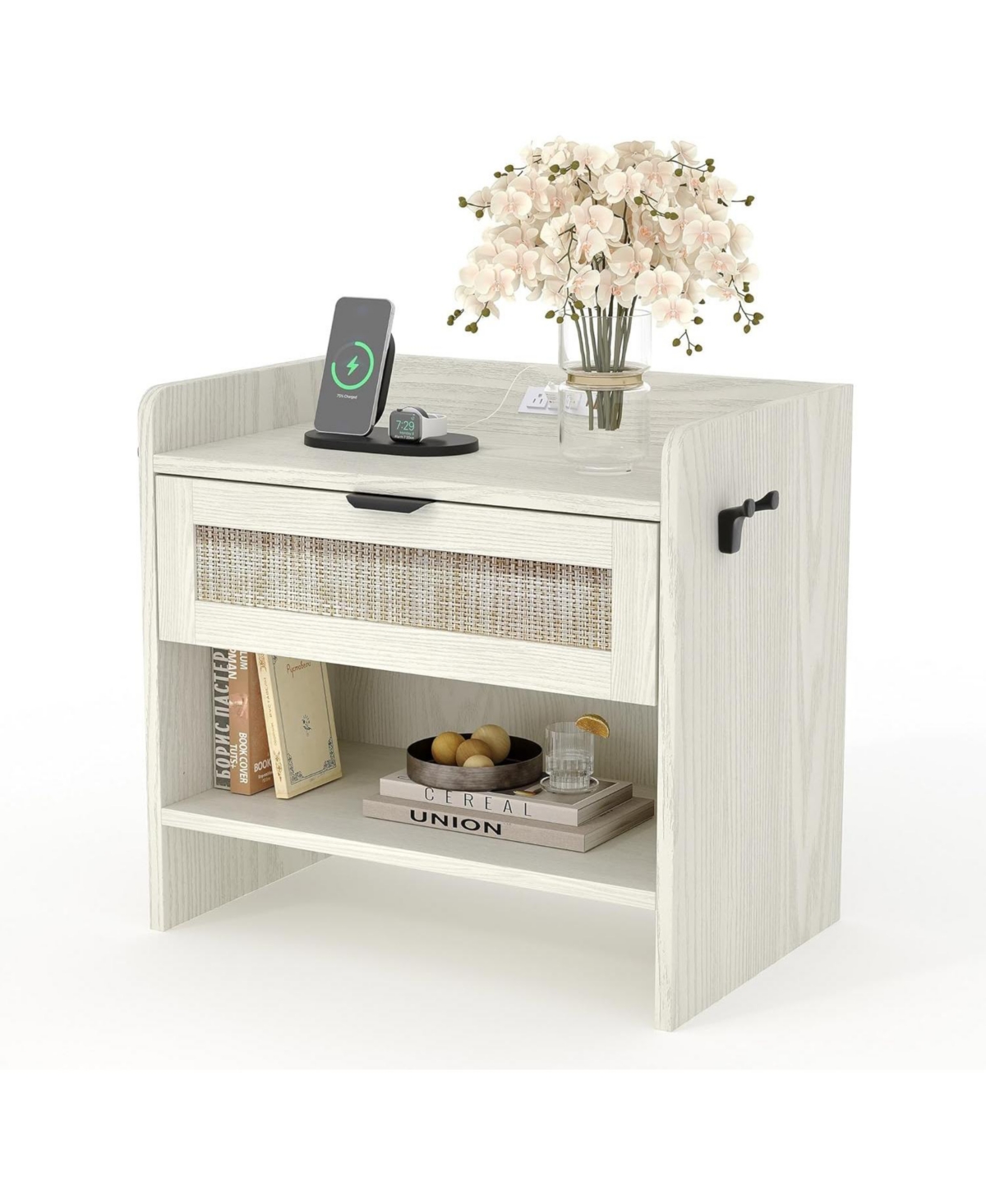 Click here for gaomon Boho Rattan Bedside Table with Type-c Charg... prices