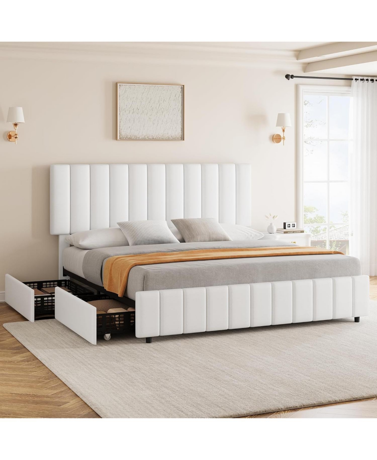 Click here for gaomon Queen Linen Upholstered Platform Bed Frame... prices