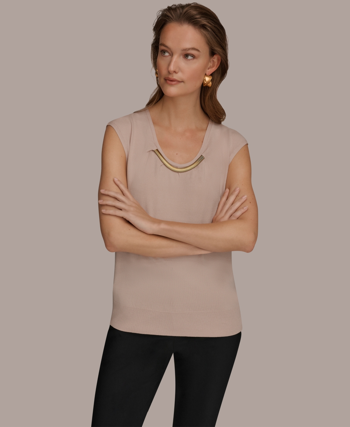 Click here for Donna Karan New York Womens Scoop Neck Top - Snow... prices