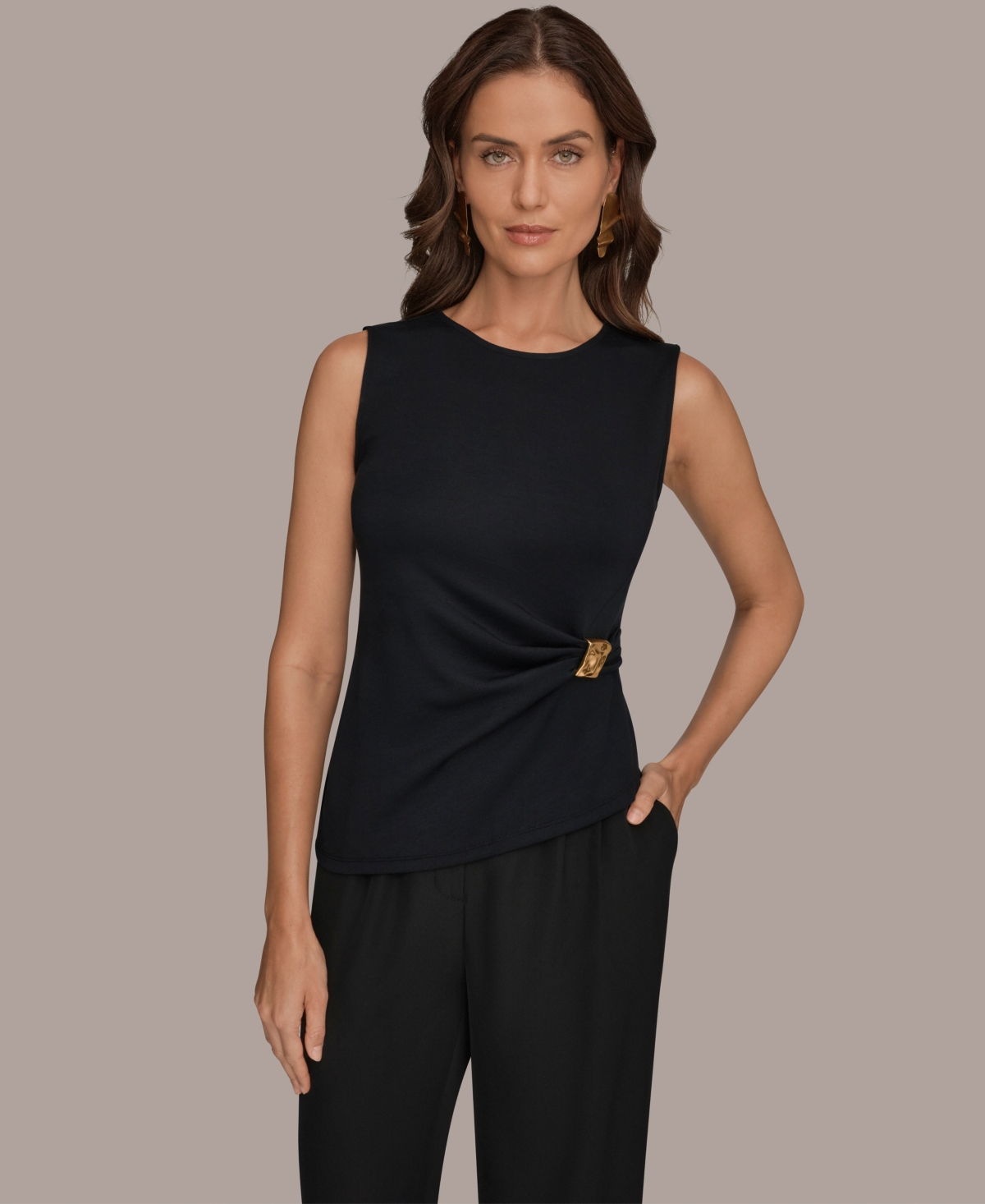 Click here for Donna Karan New York Petite Crewneck Top - Black prices