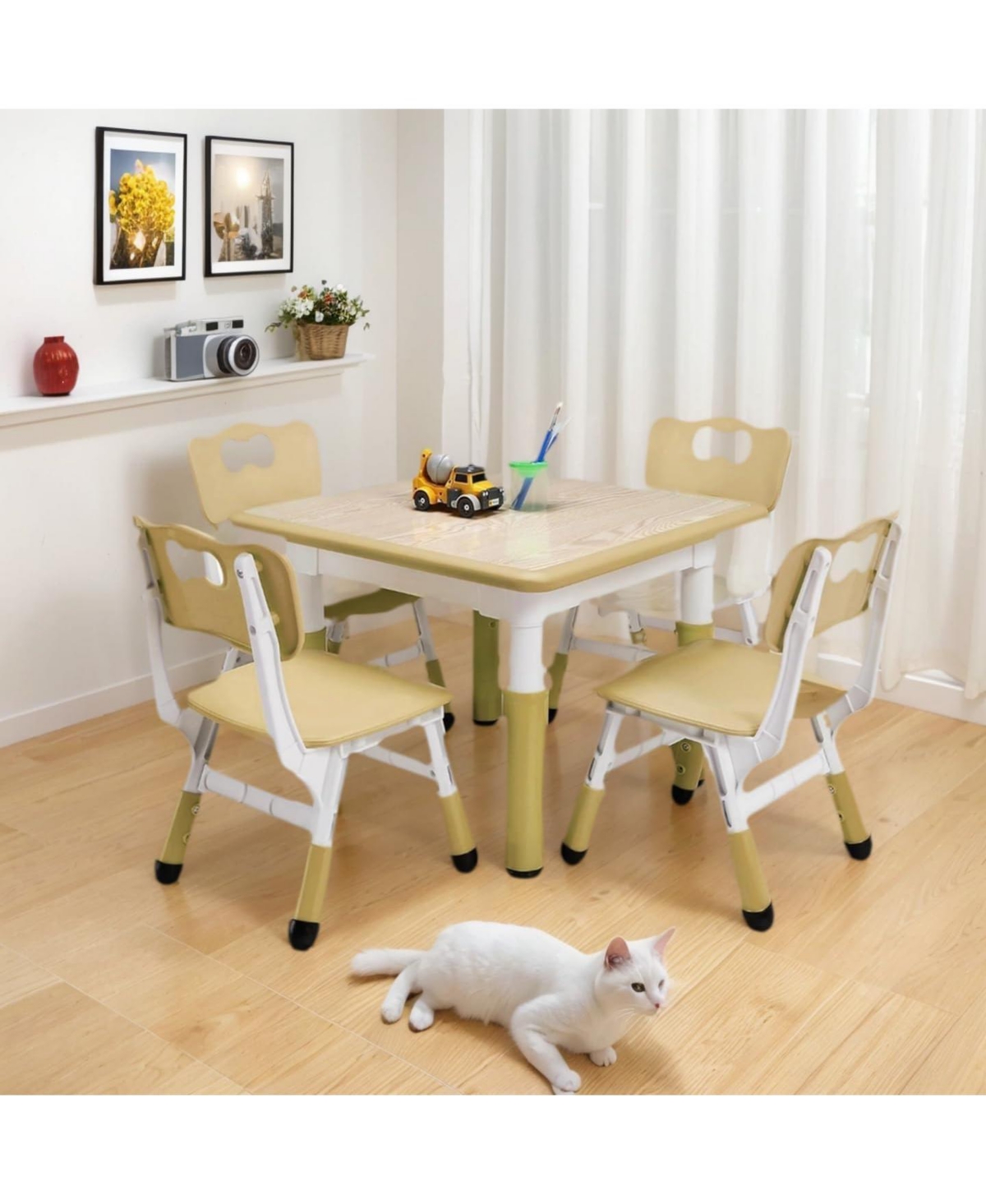 Click here for gaomon Modern Kids Table and 4 Chair Set  Height A... prices