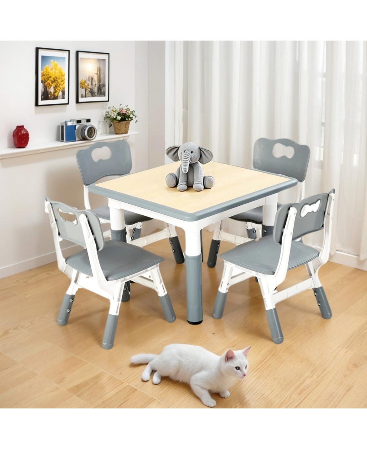 Click here for gaomon Modern Kids Table and 4 Chair Set  Height A... prices