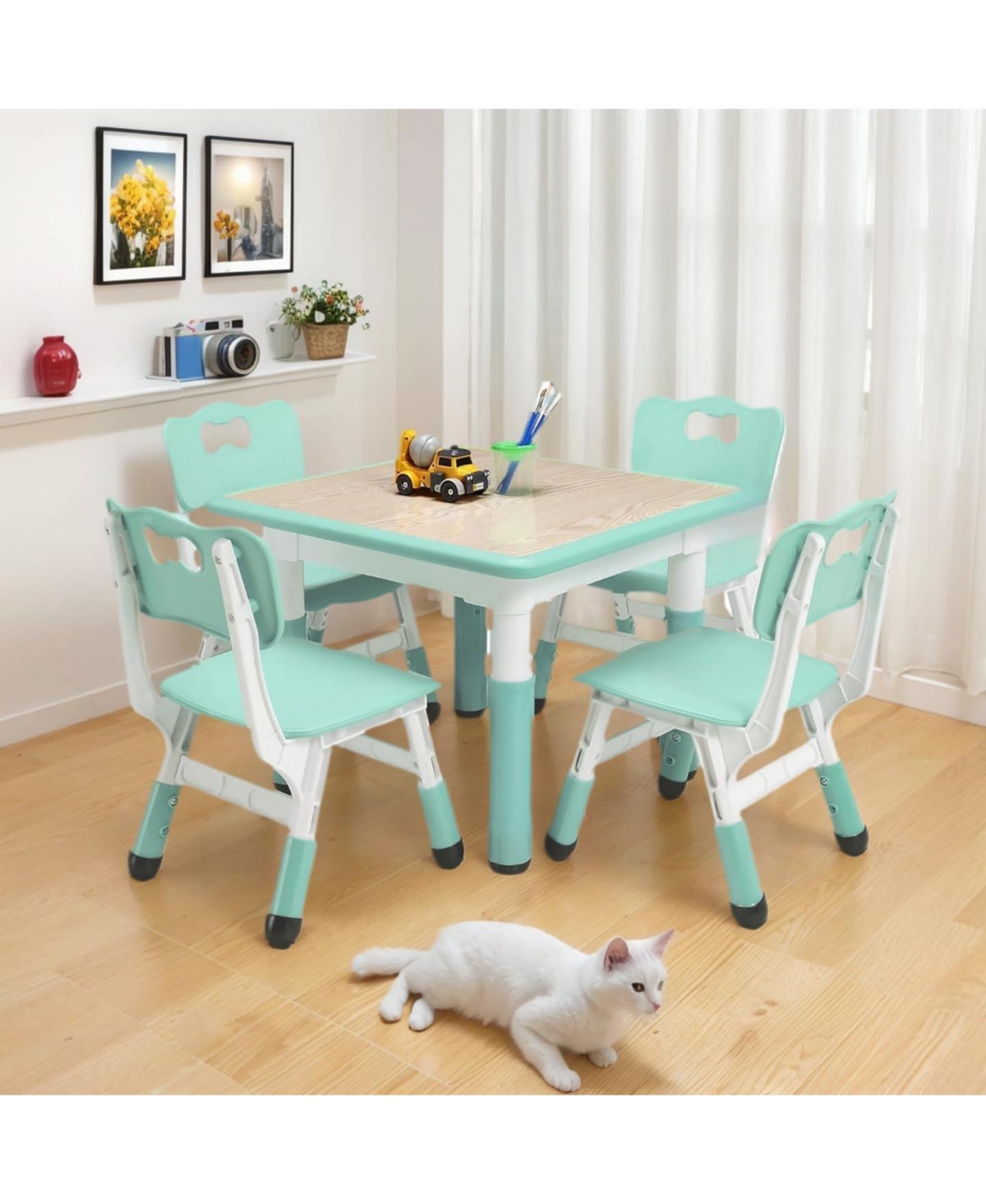 Click here for gaomon Modern Kids Table and 4 Chair Set  Height A... prices
