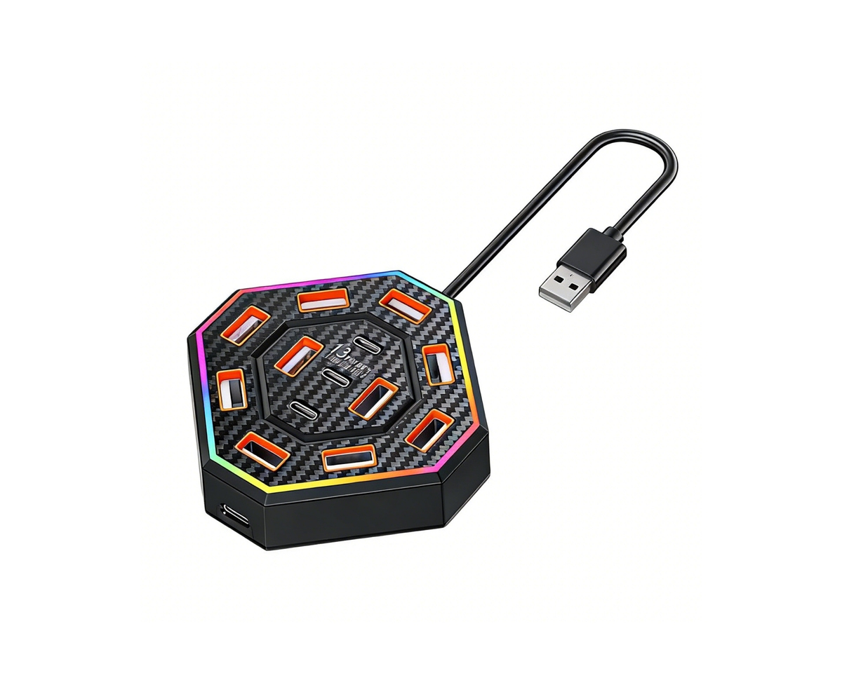 Click here for Risokeys 13-Port Usb Hub with Rgb Lighting  23.6in... prices