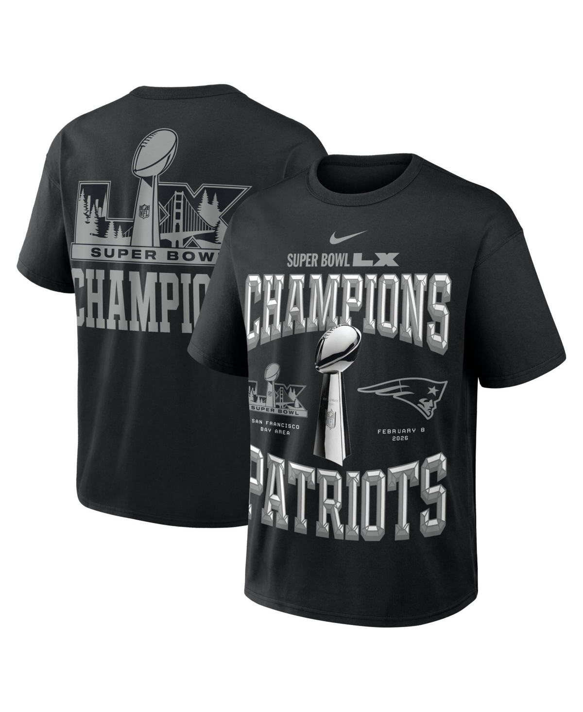 Click here for Nike Mens Black New England Patriots Super Bowl Lx... prices