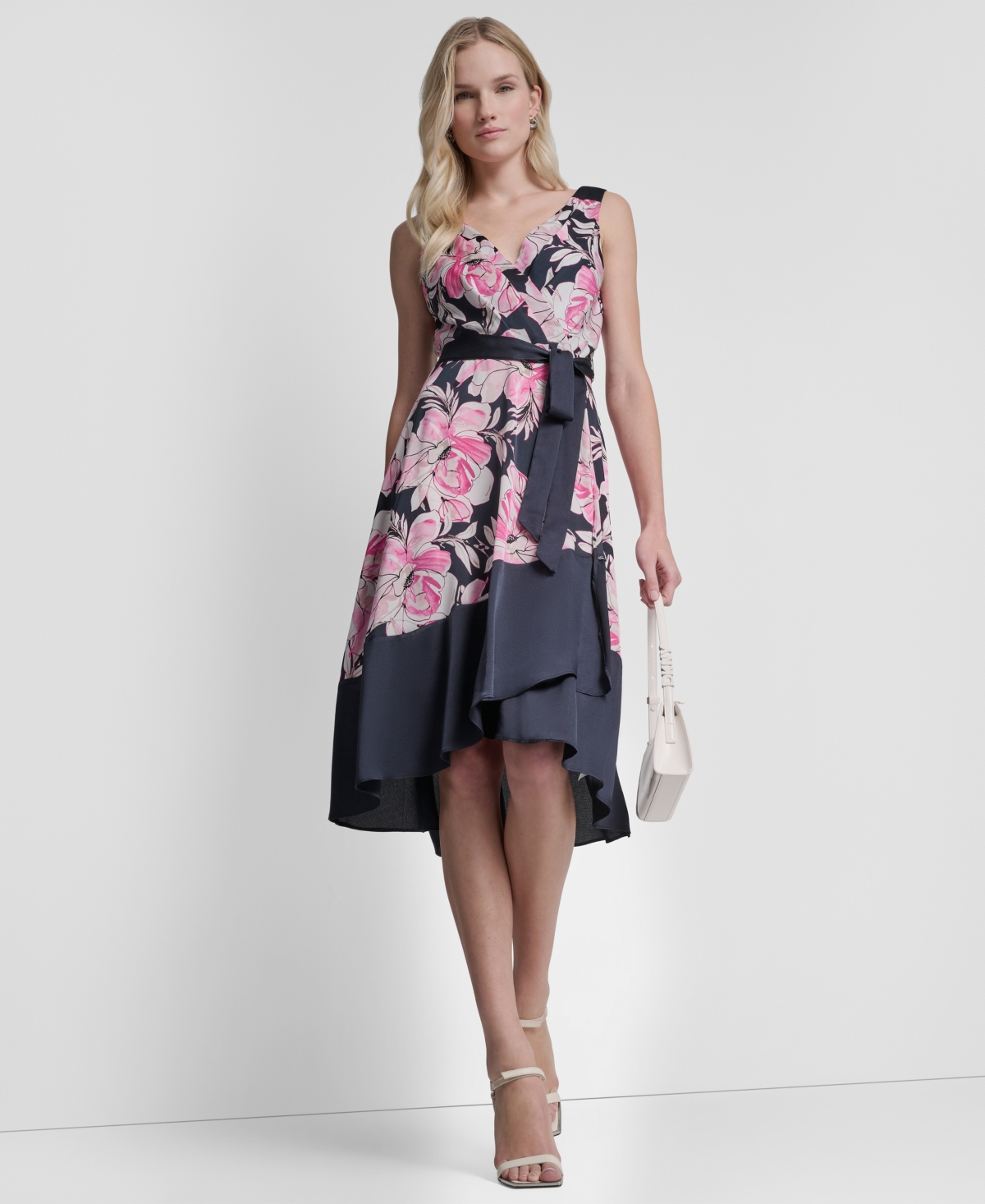 Click here for Dkny Petite Color-Block Faux Wrap Dress - Spring N... prices