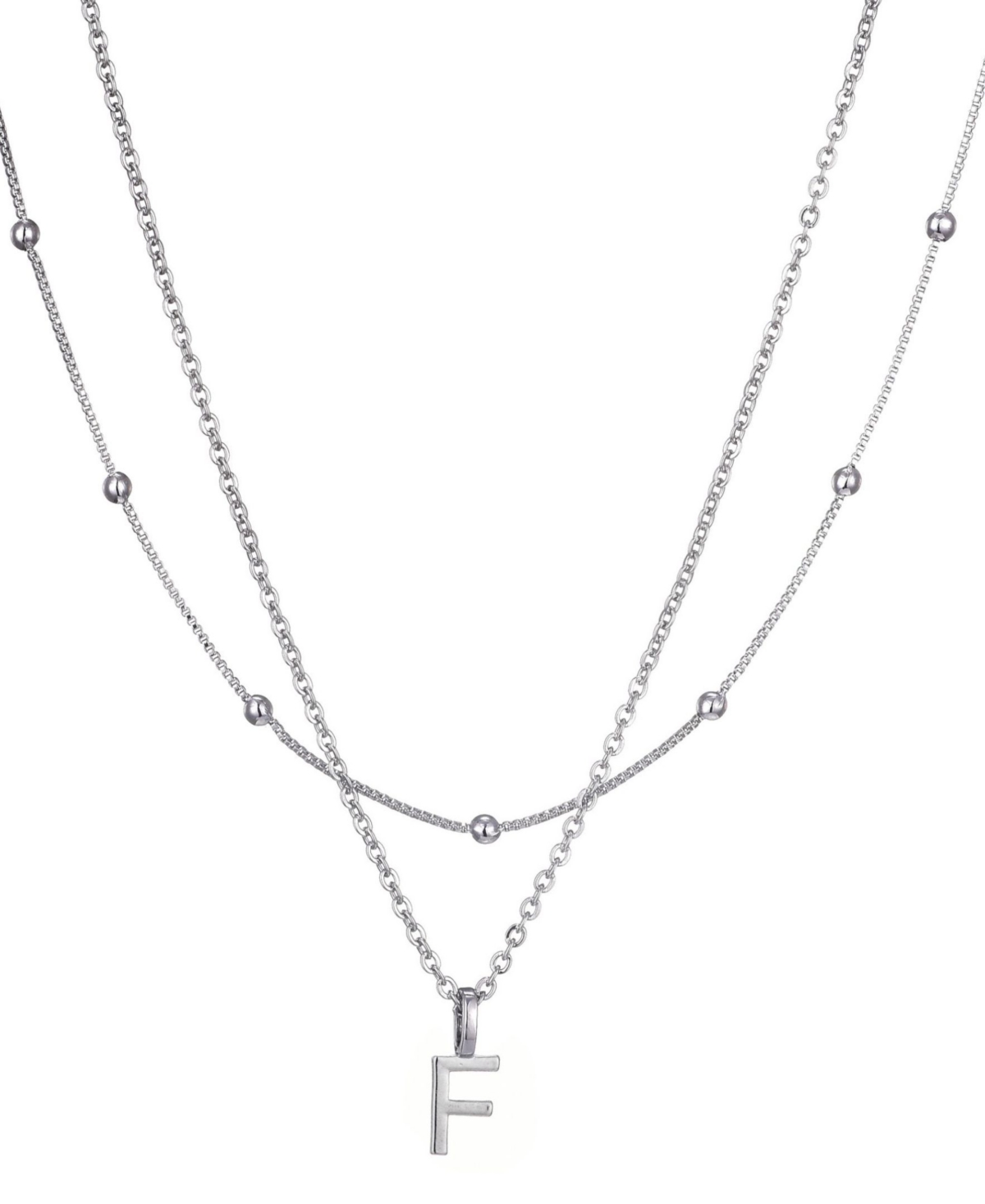 Click here for Adornia Silver Layered Initial Necklace - Silver-f prices