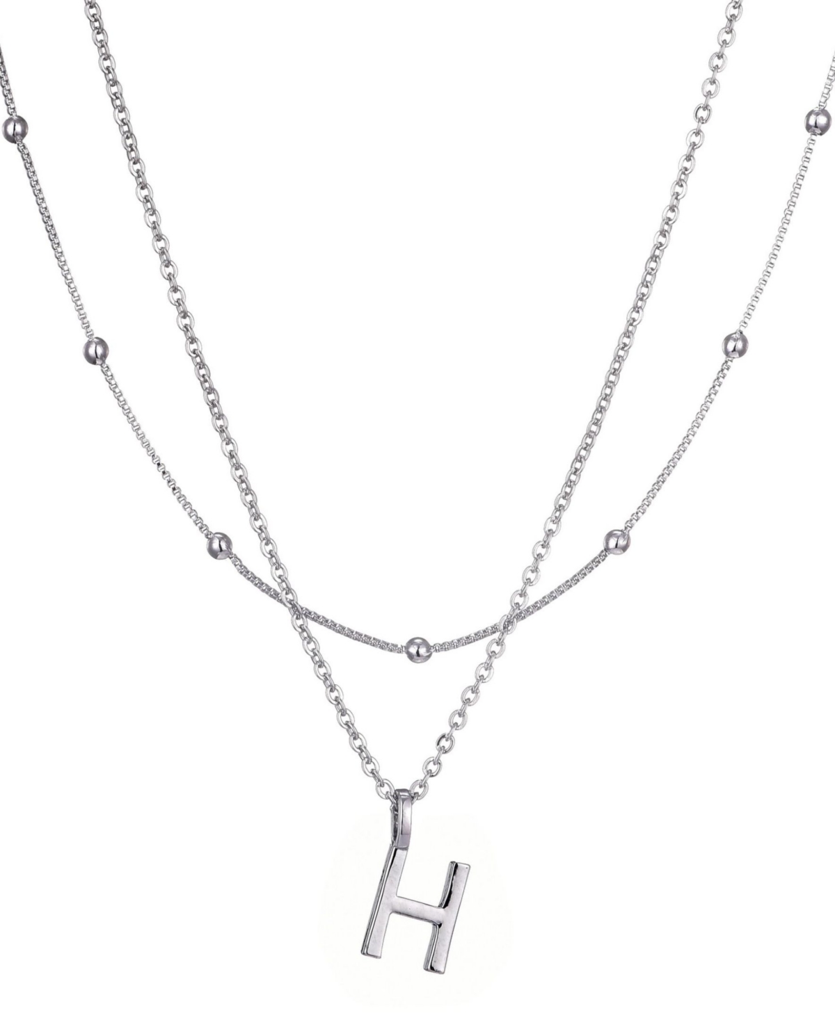 Click here for Adornia Silver Layered Initial Necklace - Silver-h prices