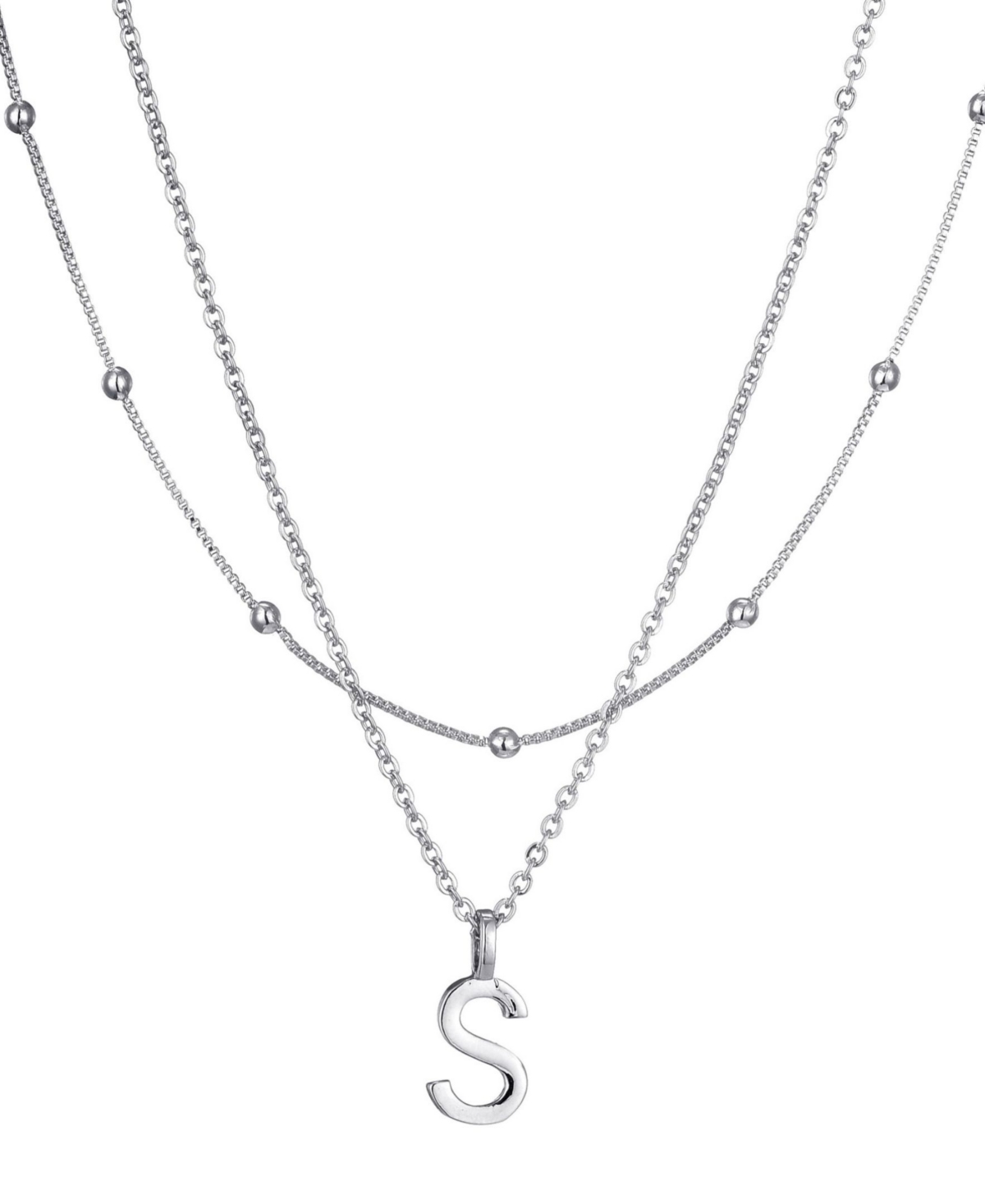 Click here for Adornia Silver Layered Initial Necklace - Silver-s prices