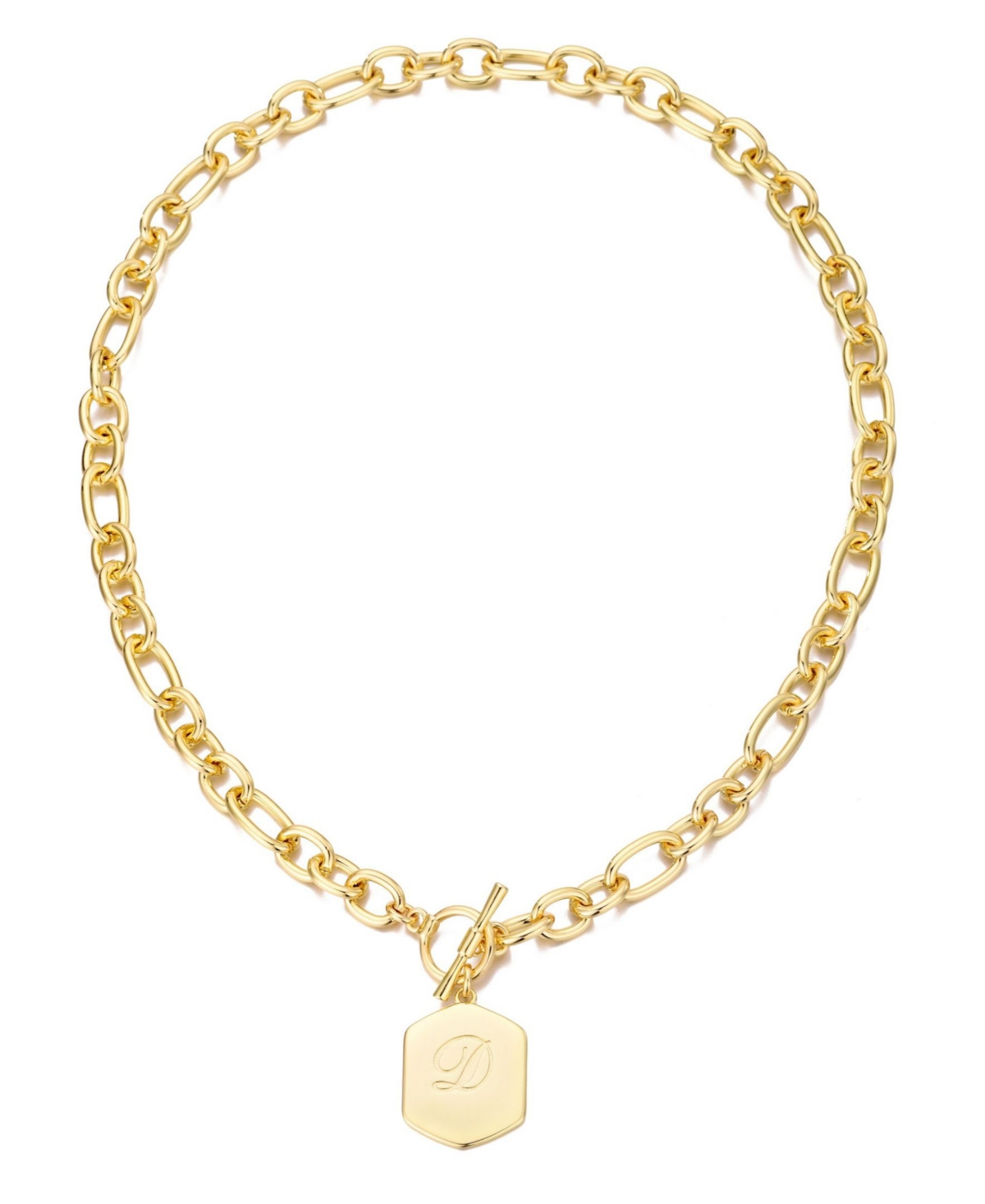 Click here for Adornia Gold Monogram Initial Chunky Toggle Neckla... prices