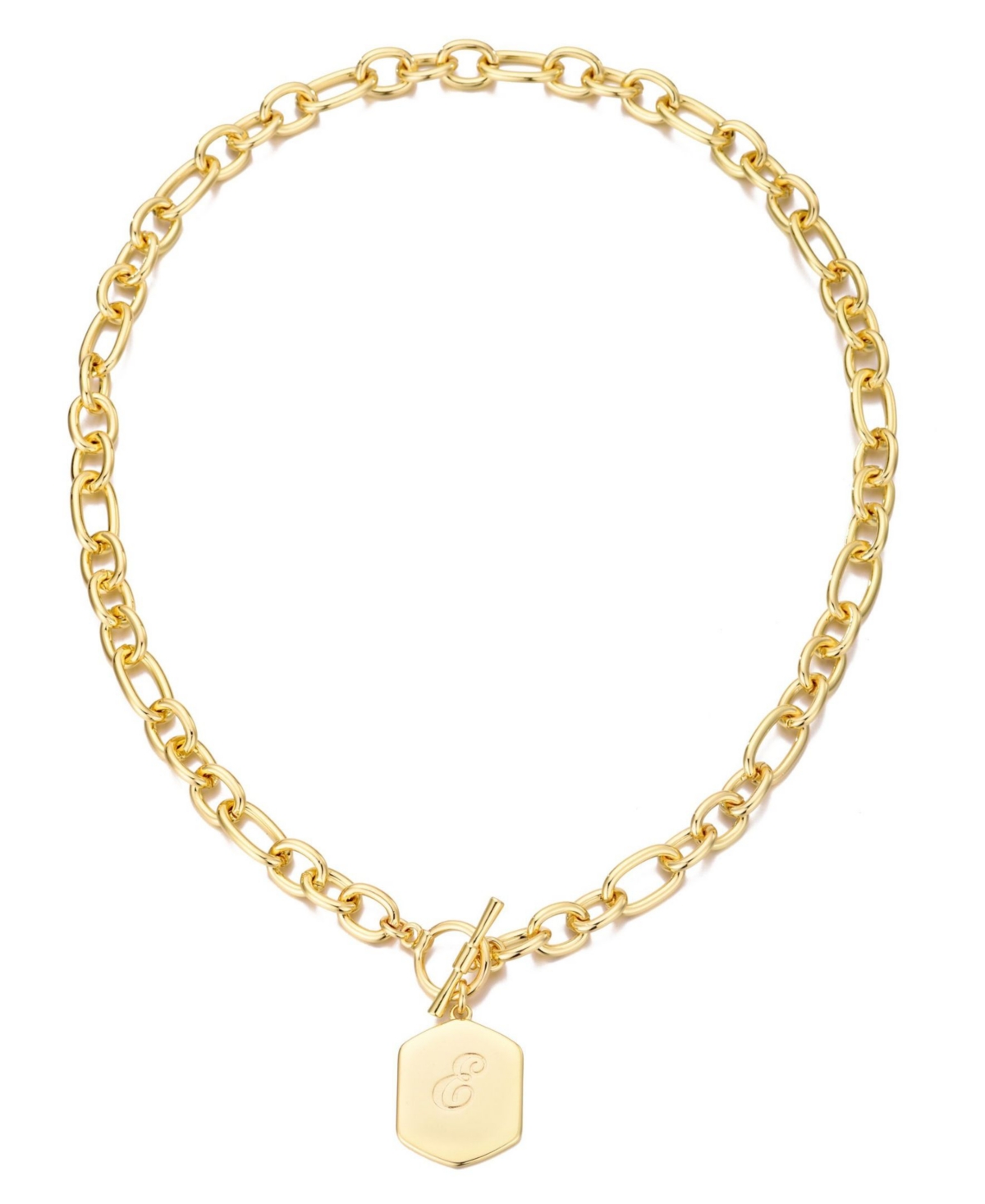Click here for Adornia Gold Monogram Initial Chunky Toggle Neckla... prices