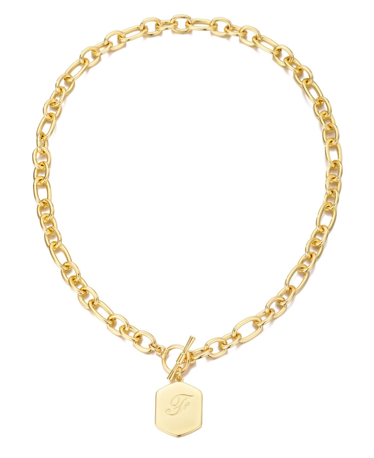 Click here for Adornia Gold Monogram Initial Chunky Toggle Neckla... prices