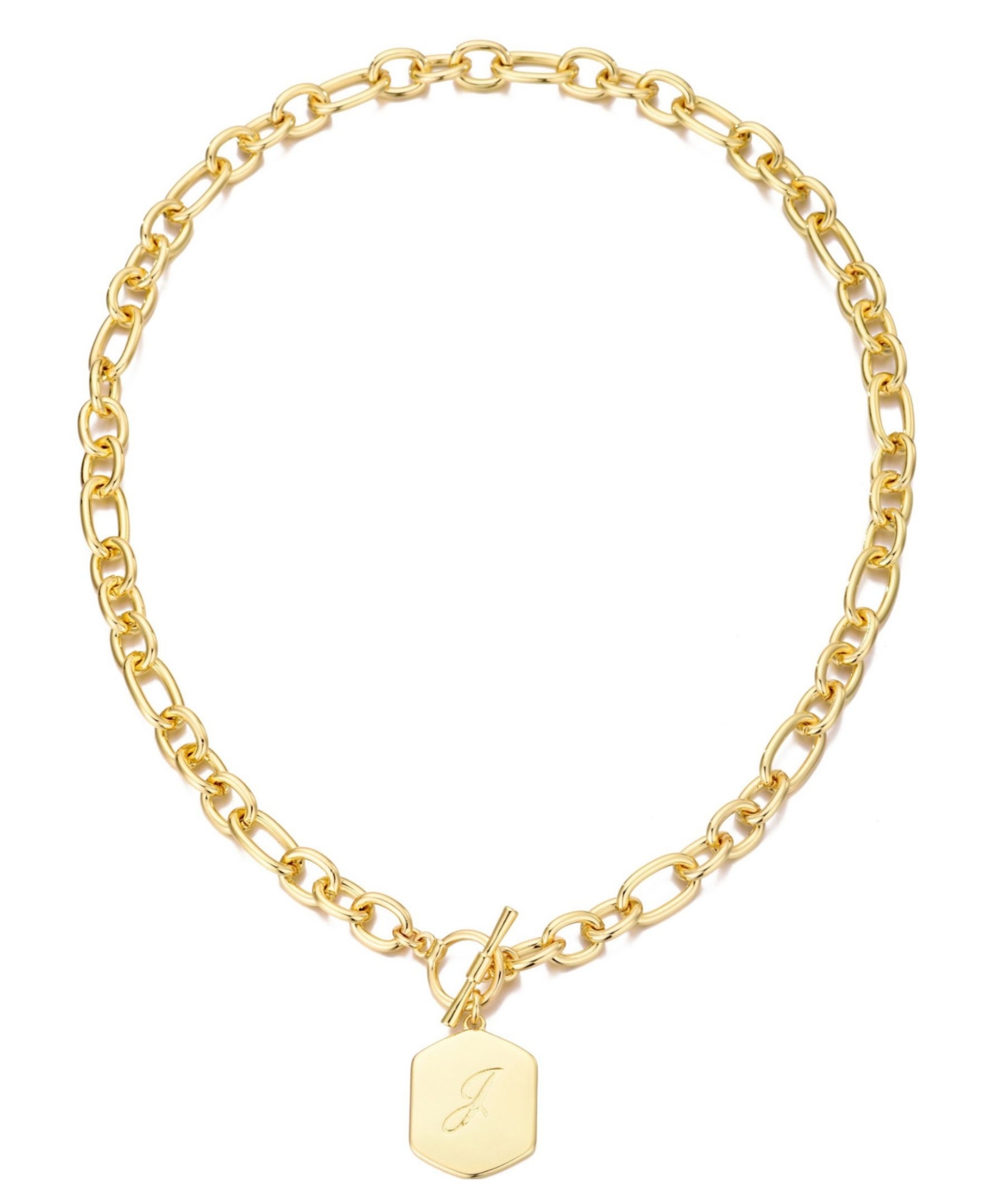 Click here for Adornia Gold Monogram Initial Chunky Toggle Neckla... prices